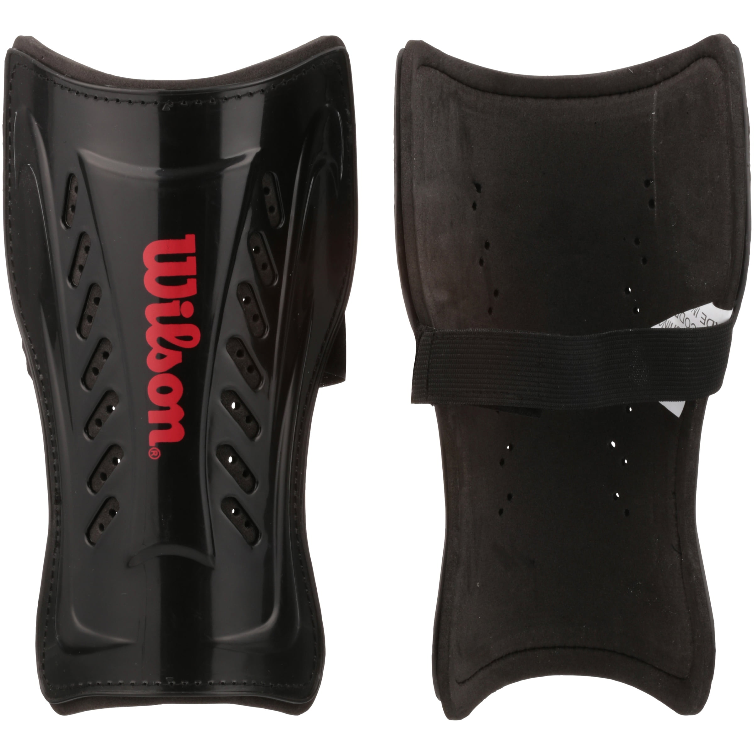 Wilson Adult Shin Guard for Soccer and Baseball - Black and Red with ...