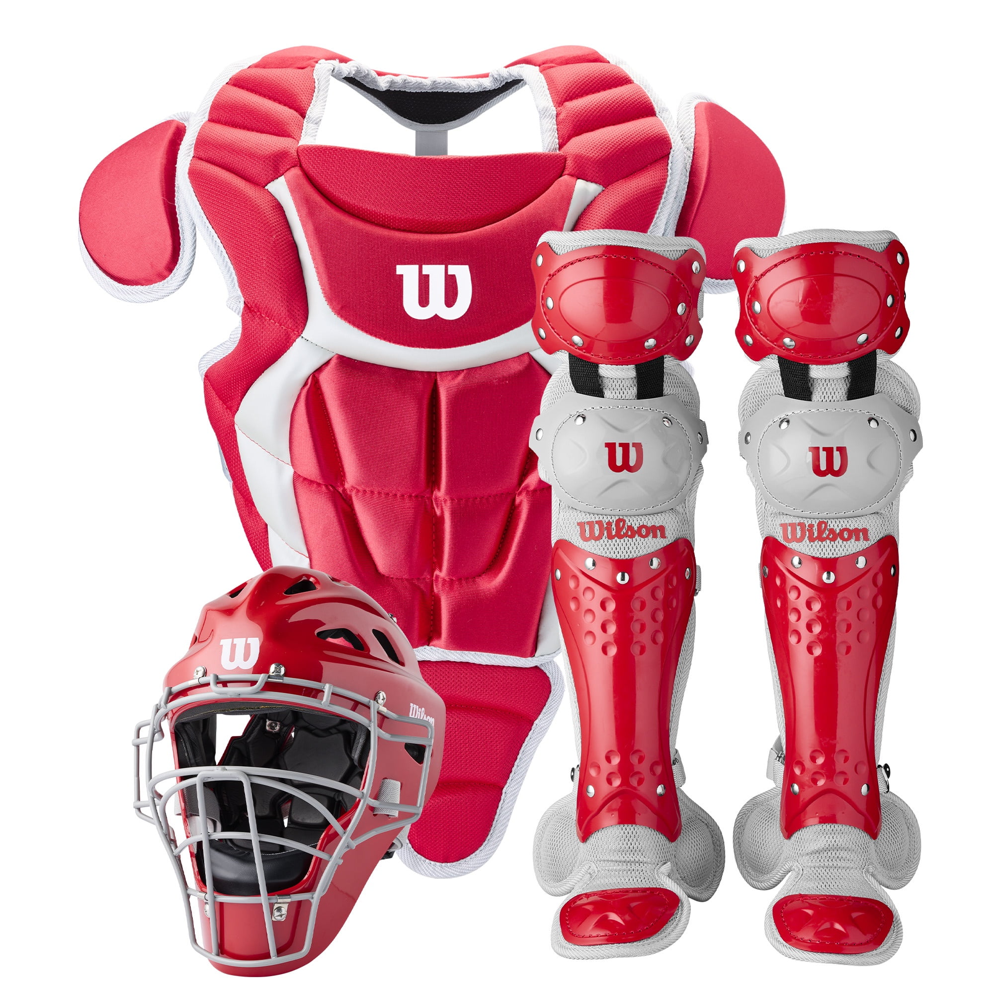 Wilson, C200 Youth Catcher's Gear Kit, Scarlet, Ages 7-12 - Walmart.com