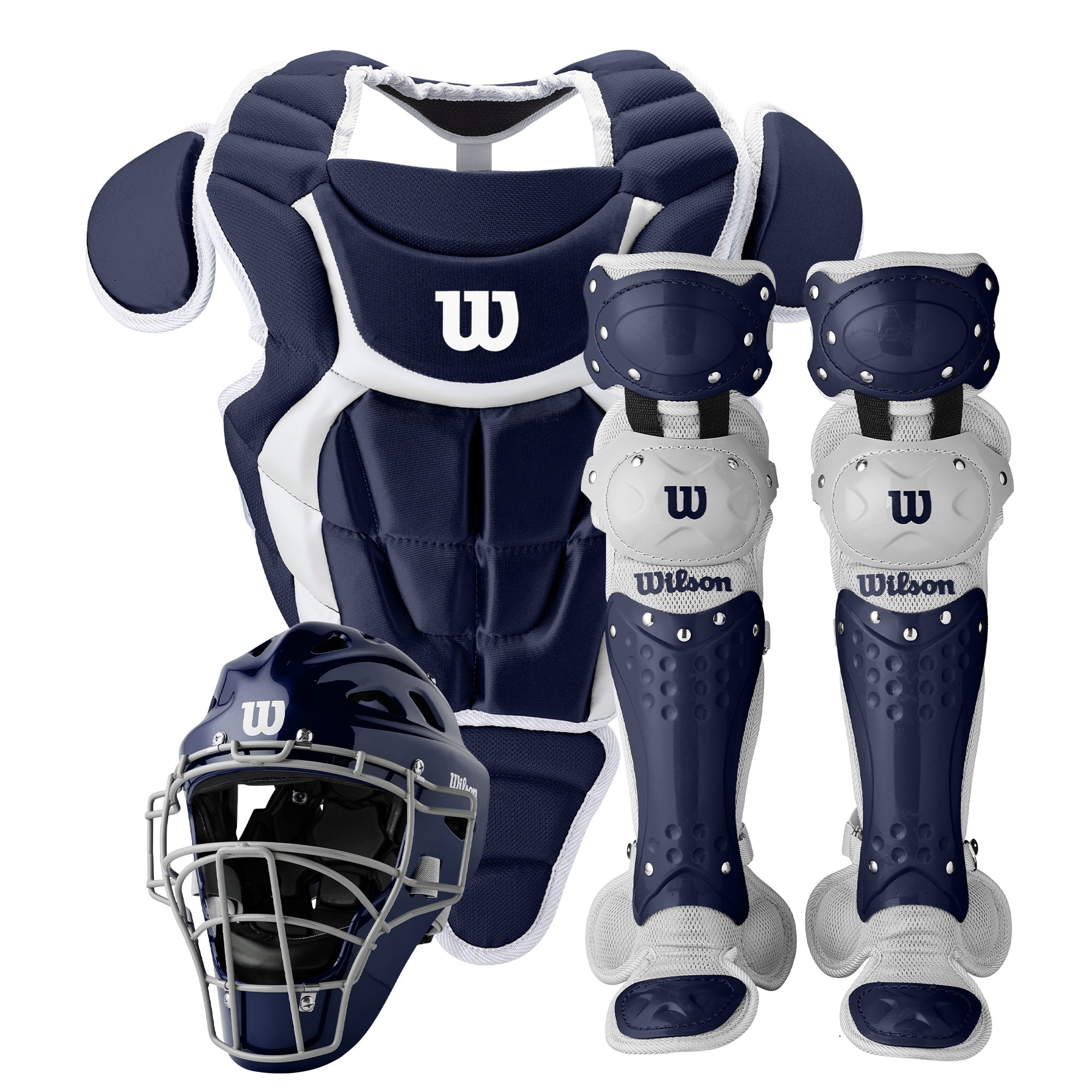 Wilson C200 Youth Baseball Catcher's Gear Kit - Navy (Ages 7-12 ...