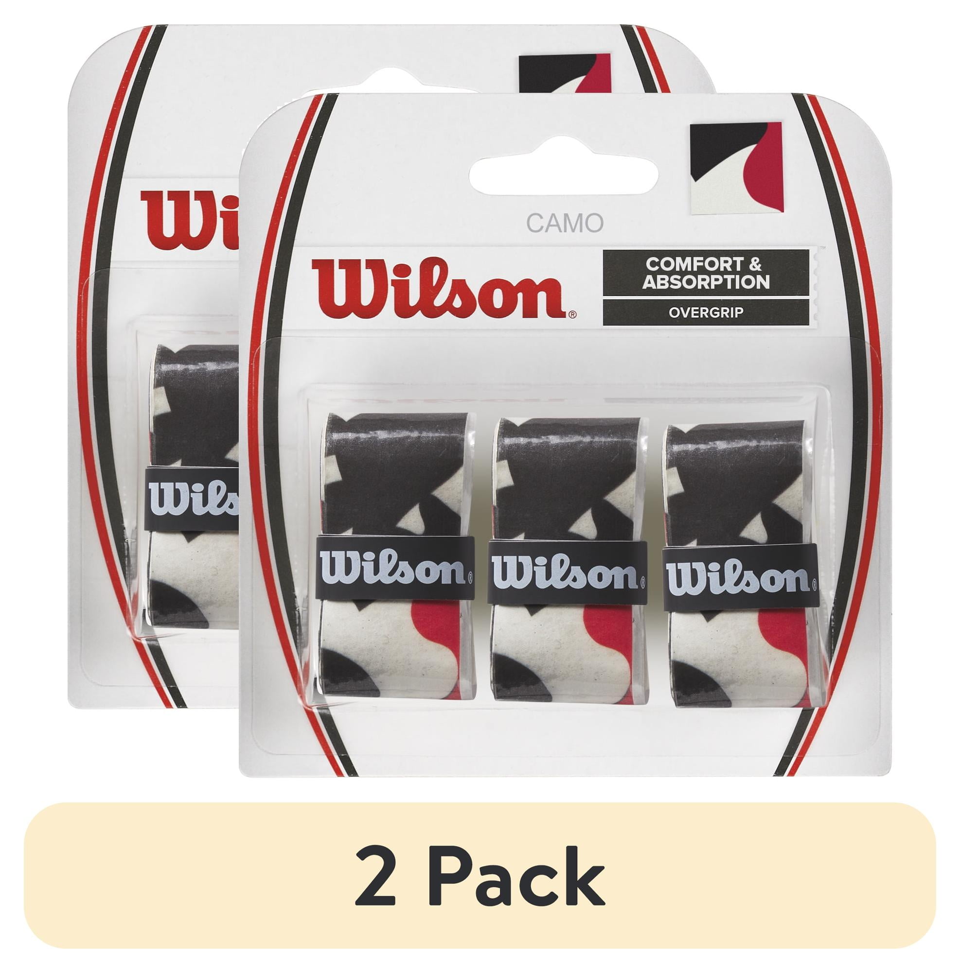 (2 pack) Wilson Camo Overgrip Racquet Sport Grips, Red/White/Blue Camo ...