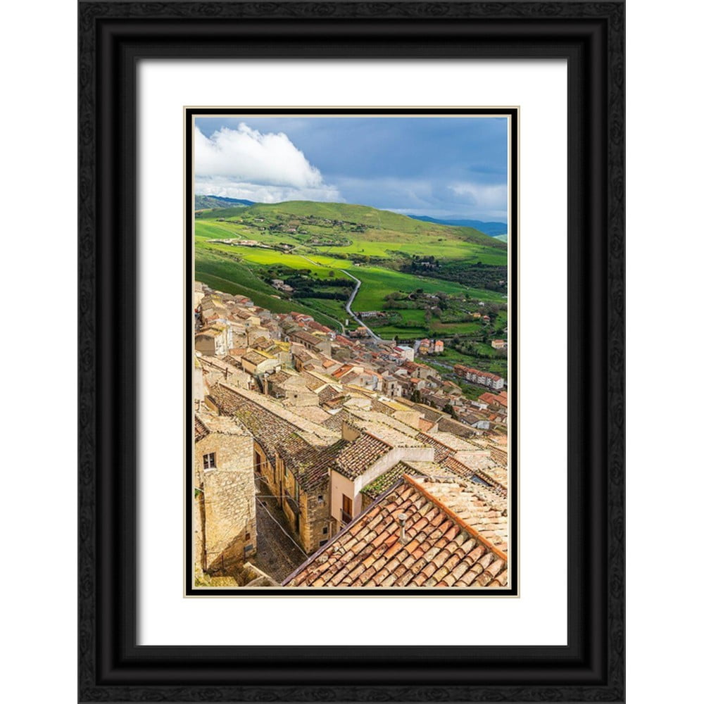 Wilson, Emily 11x14 Black Ornate Wood Framed with Double Matting Museum ...