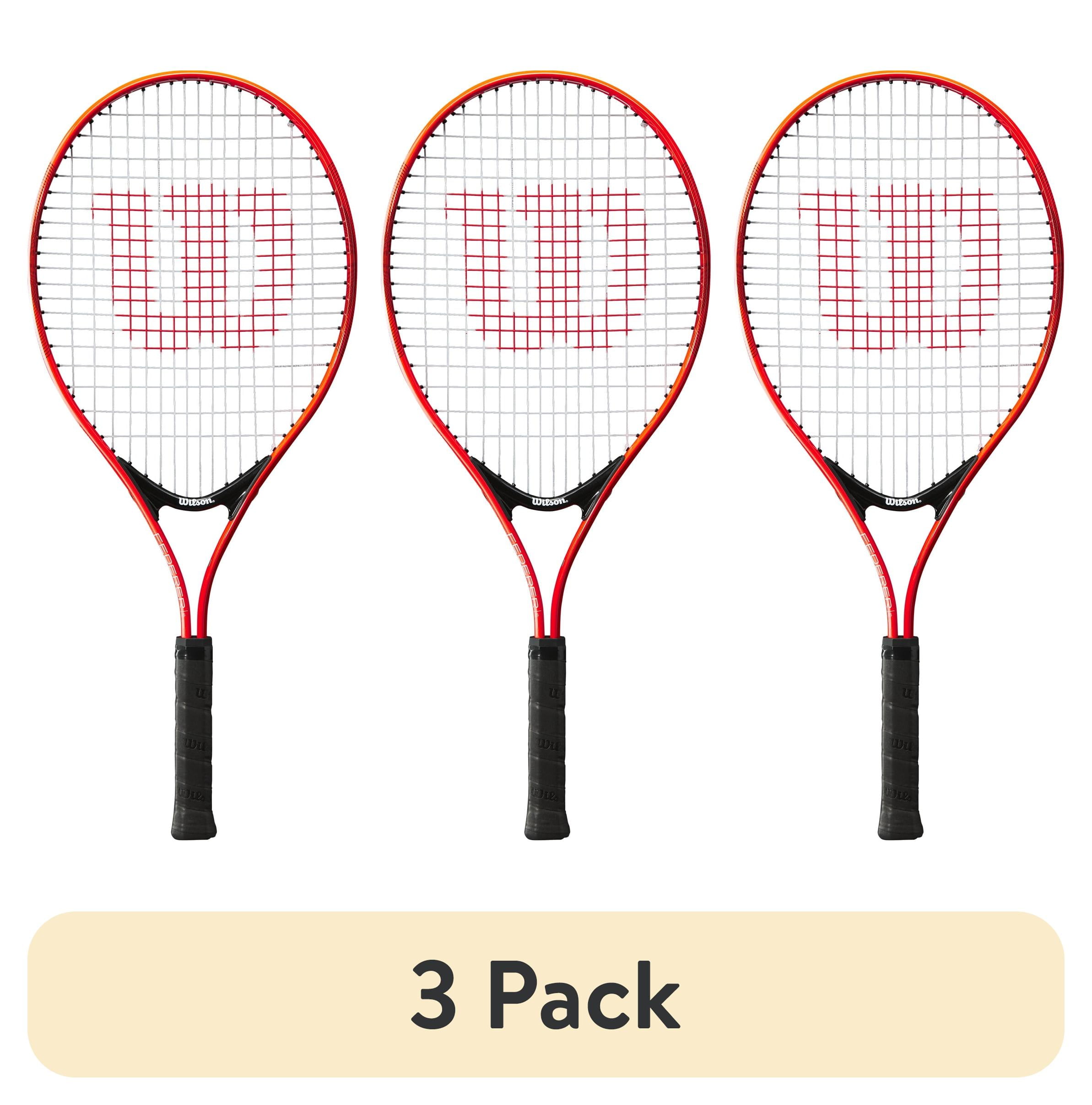 (3 pack) Wilson Federer 25 Inch Junior Tennis Racket (Ages 9-10) - Red ...