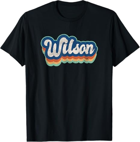 Wilson First Name Boy Vintage Style 70s 80s Personalized T-Shirt ...