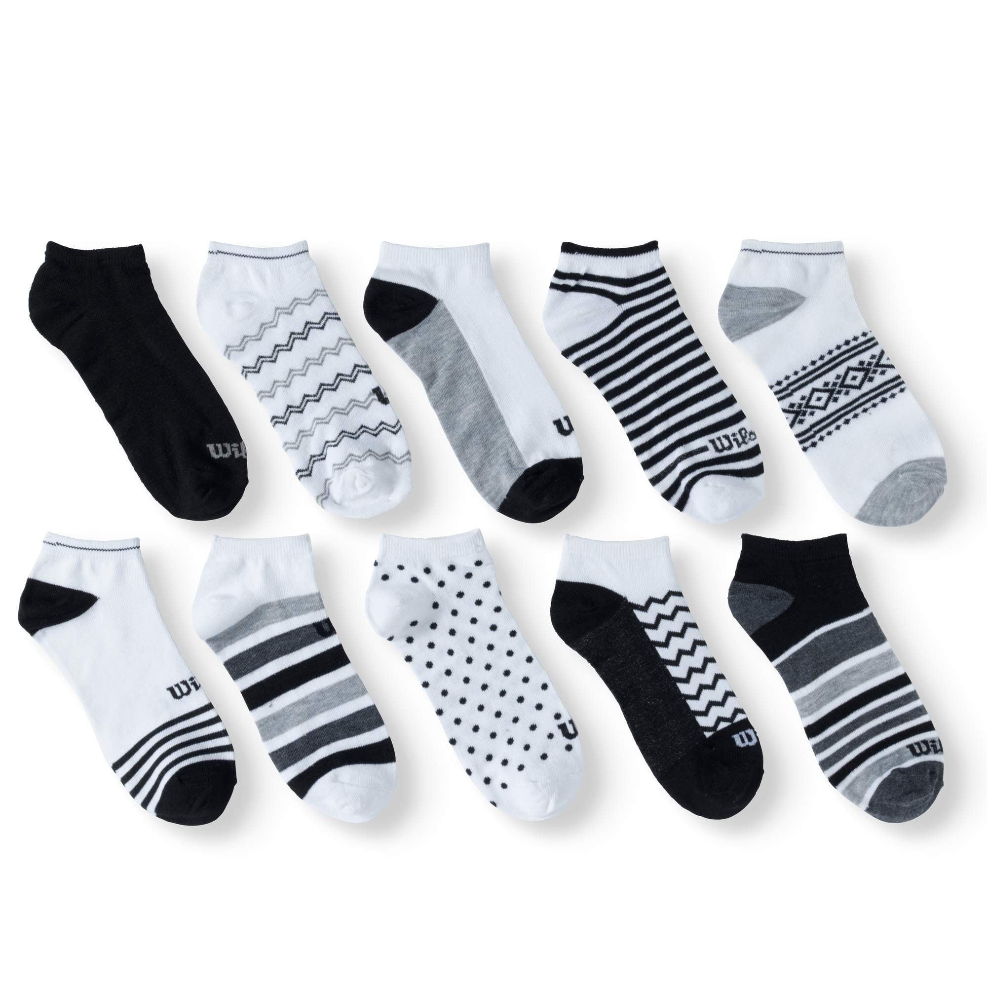 Wilson Girls Socks, 10 Pack Low Cut Athletic Tennis (Big Girls ...