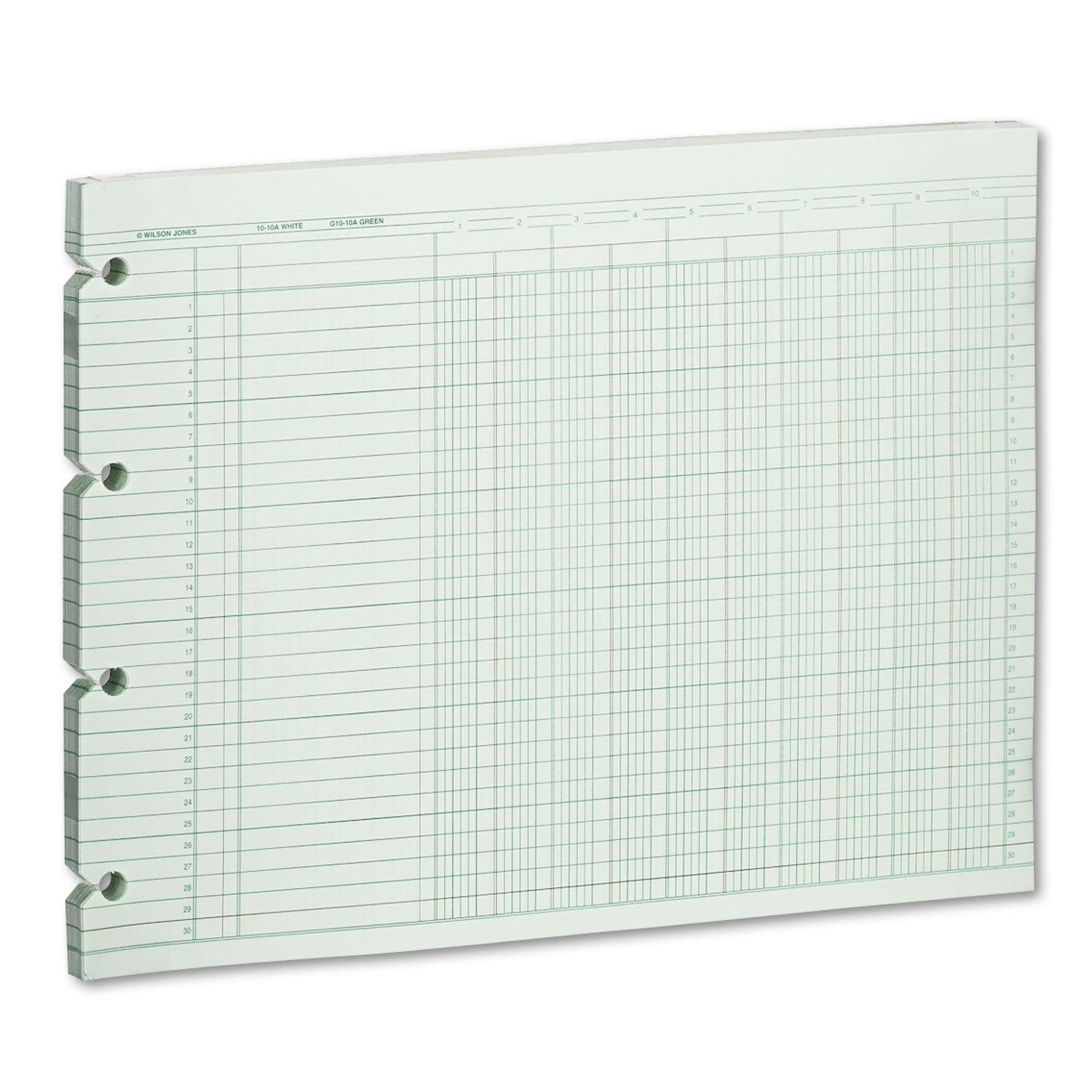 Wilson Jones Accounting Sheets 10 Column 9-1/4 x 11-7/8 100 Loose ...