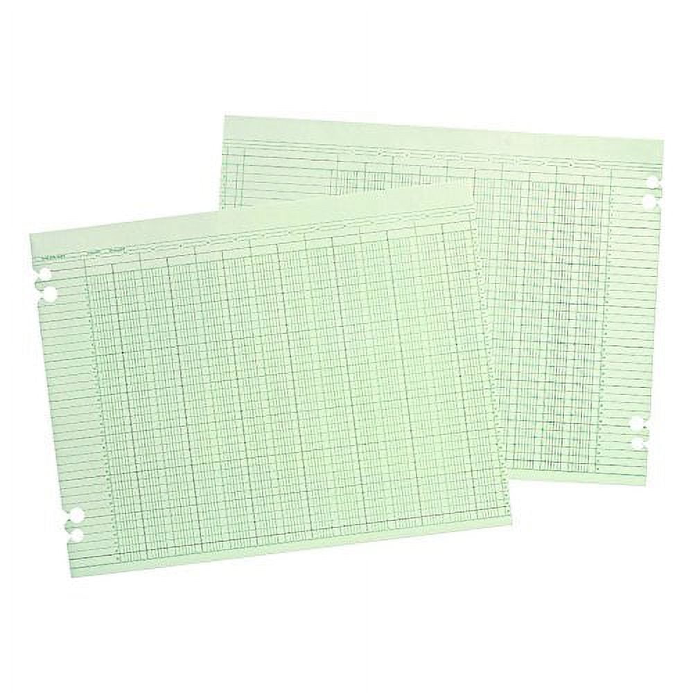Wilson Jones Green Columnar Ruled Ledger Paper, Double Page Format, 24 ...