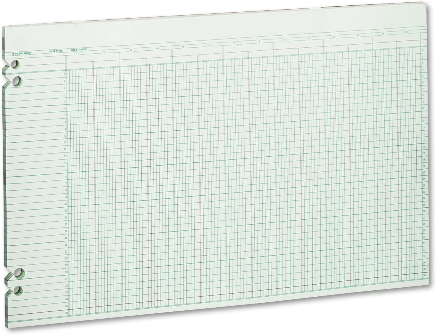 Wilson Jones Green Columnar Ruled Ledger Paper, Double Page Format, 24 ...