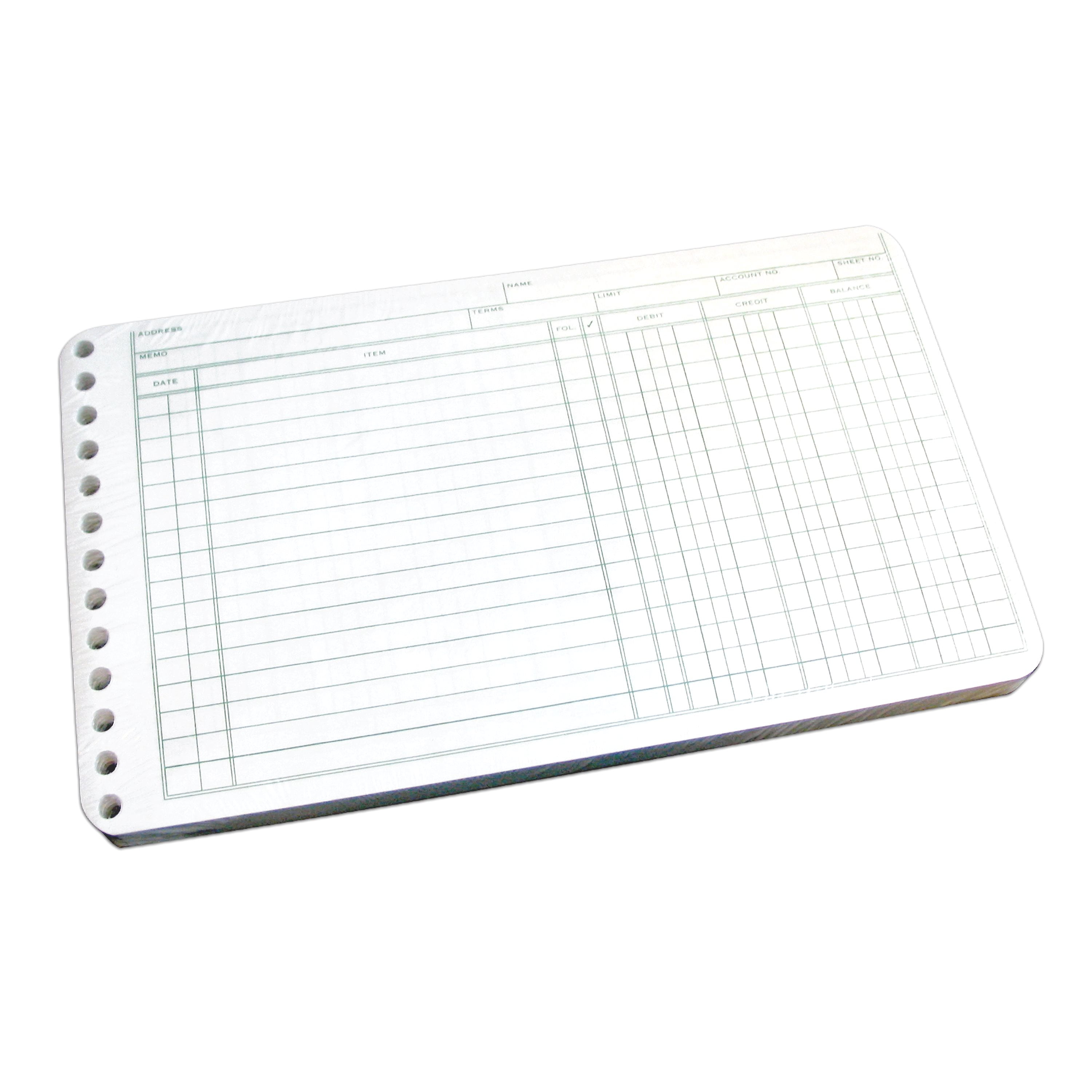 Wilson Jones Ring Ledger Sheet, 5" x 8 1/2", White Paper, 100 Sheets ...