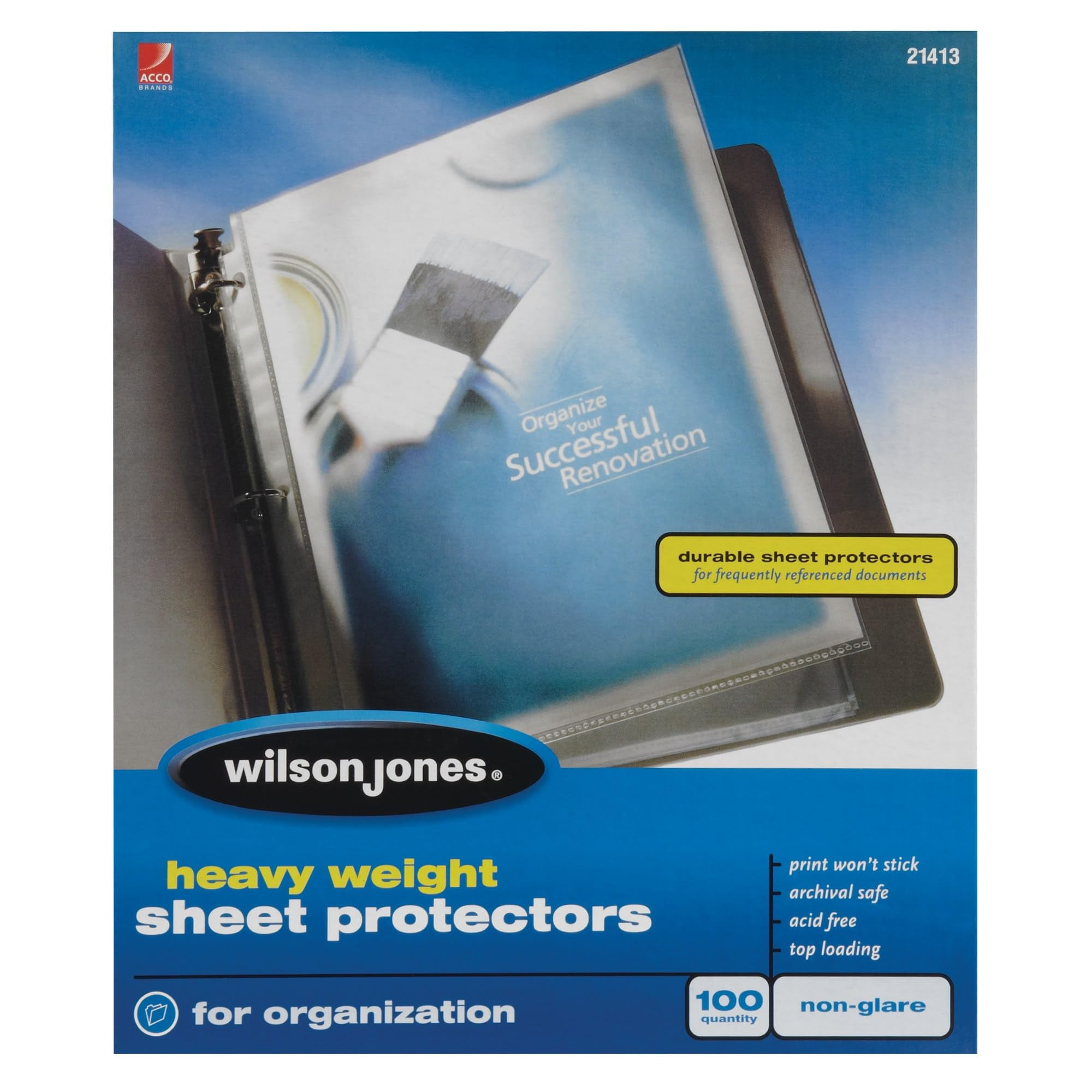 Wilson Jones Sheet Protectors, Heavy Weight, Top-Loading, Non-Glare ...