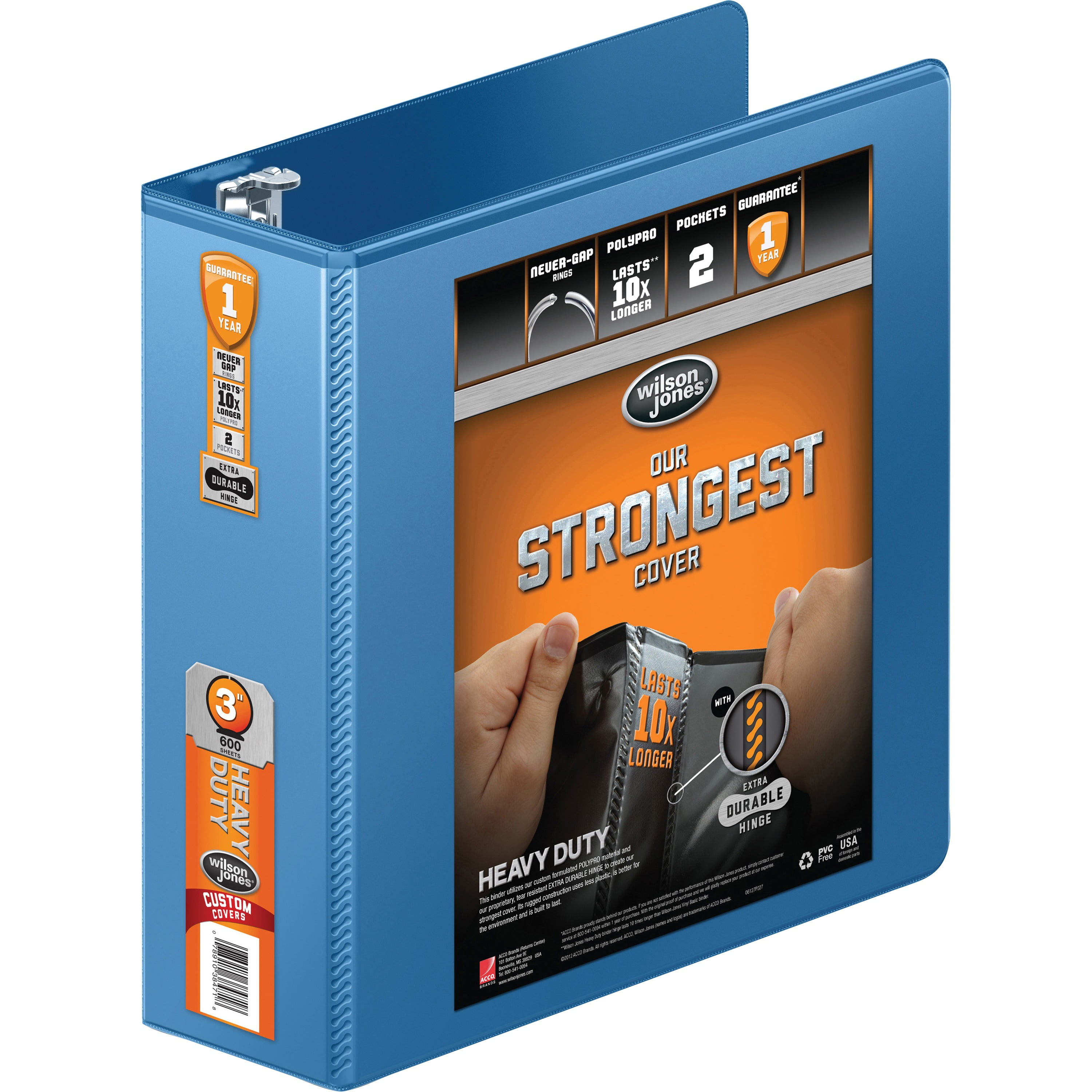 Wilson Jones, WLJ363497462, Extra-Durable Hinge Heavy-Duty View Binder ...