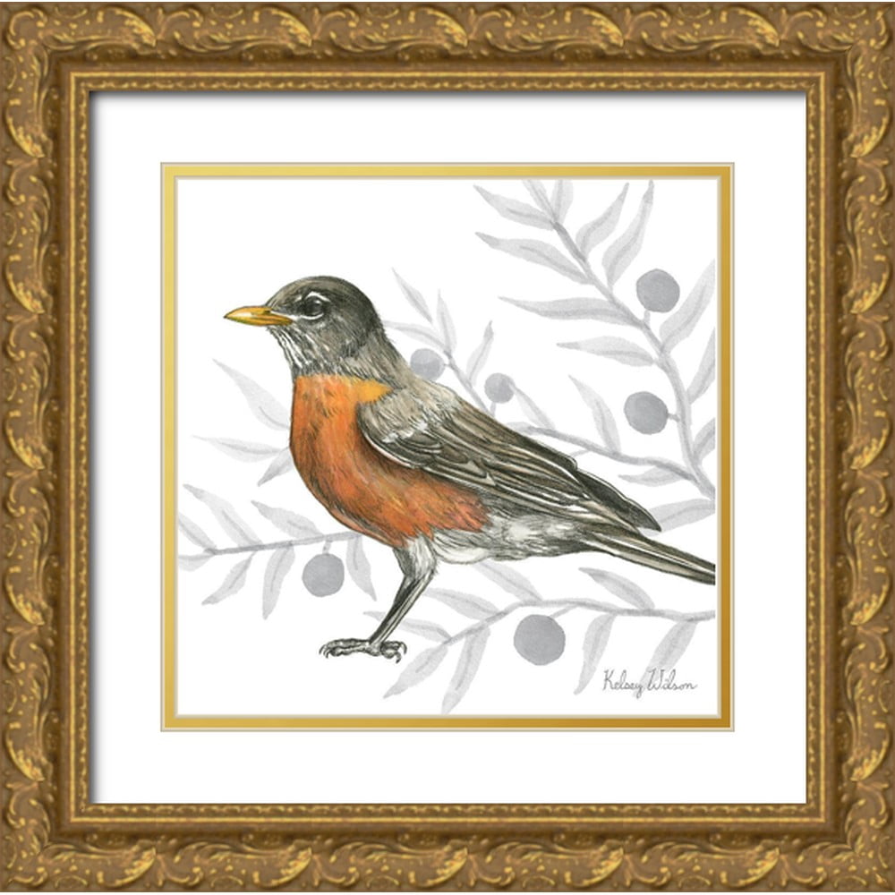 Wilson, Kelsey 20x20 Gold Ornate Wood Framed with Double Matting Museum ...