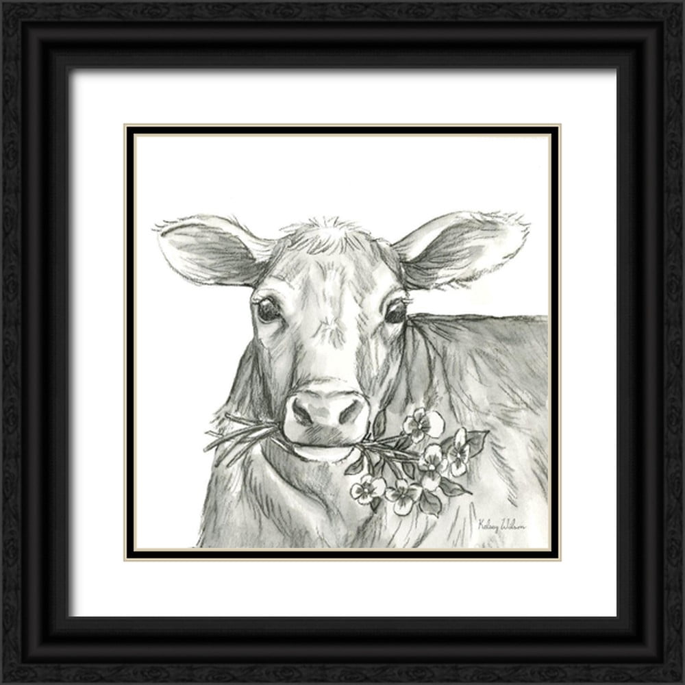 Wilson, Kelsey 26x26 Black Ornate Wood Framed with Double Matting ...