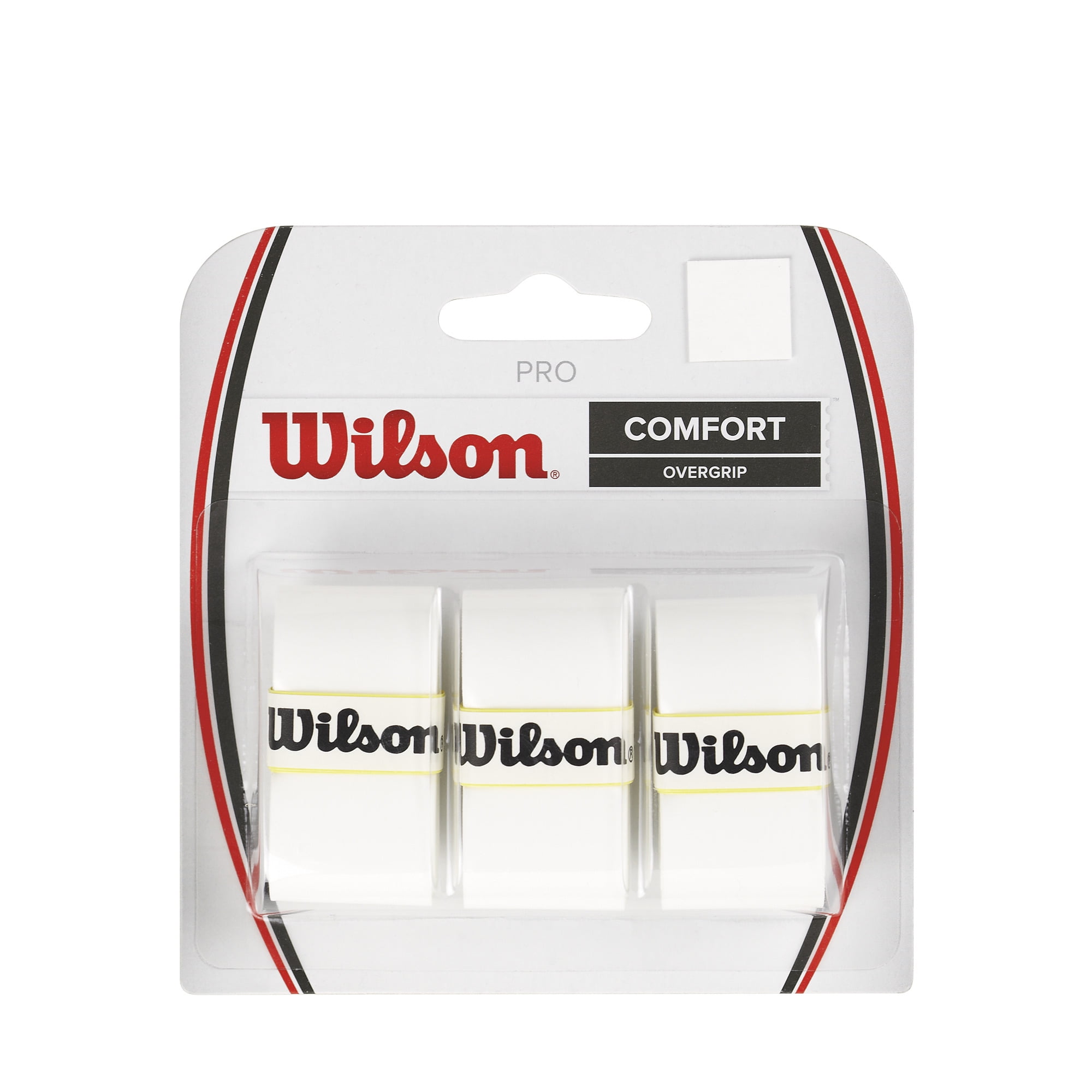 Wilson Pro Comfort Overgrip, White, Thin and Stretchy Felt, Durable, 3 ...