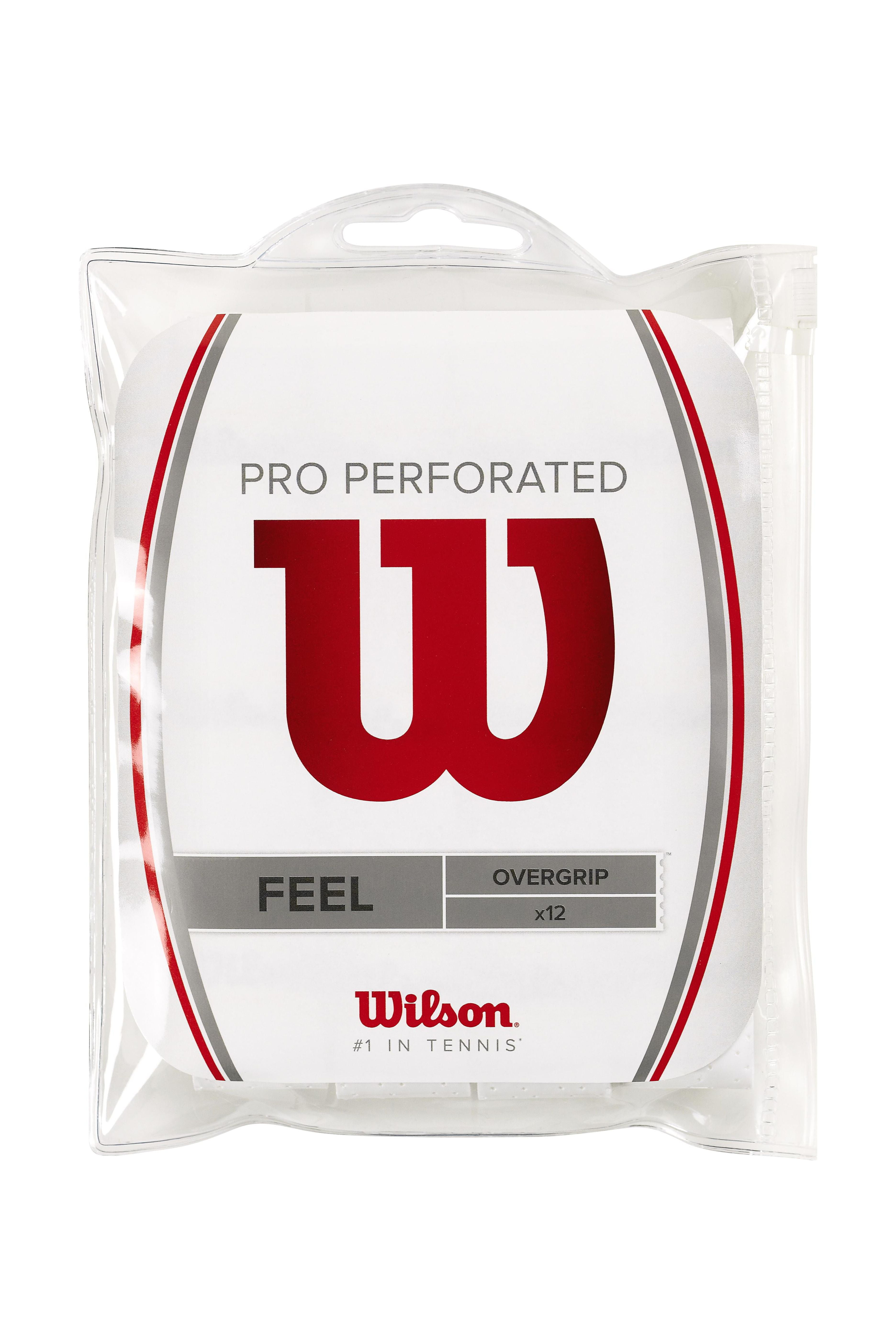 Wilson Pro Perforated Tennis Racket Overgrip, White - 12 Pack - Walmart.com