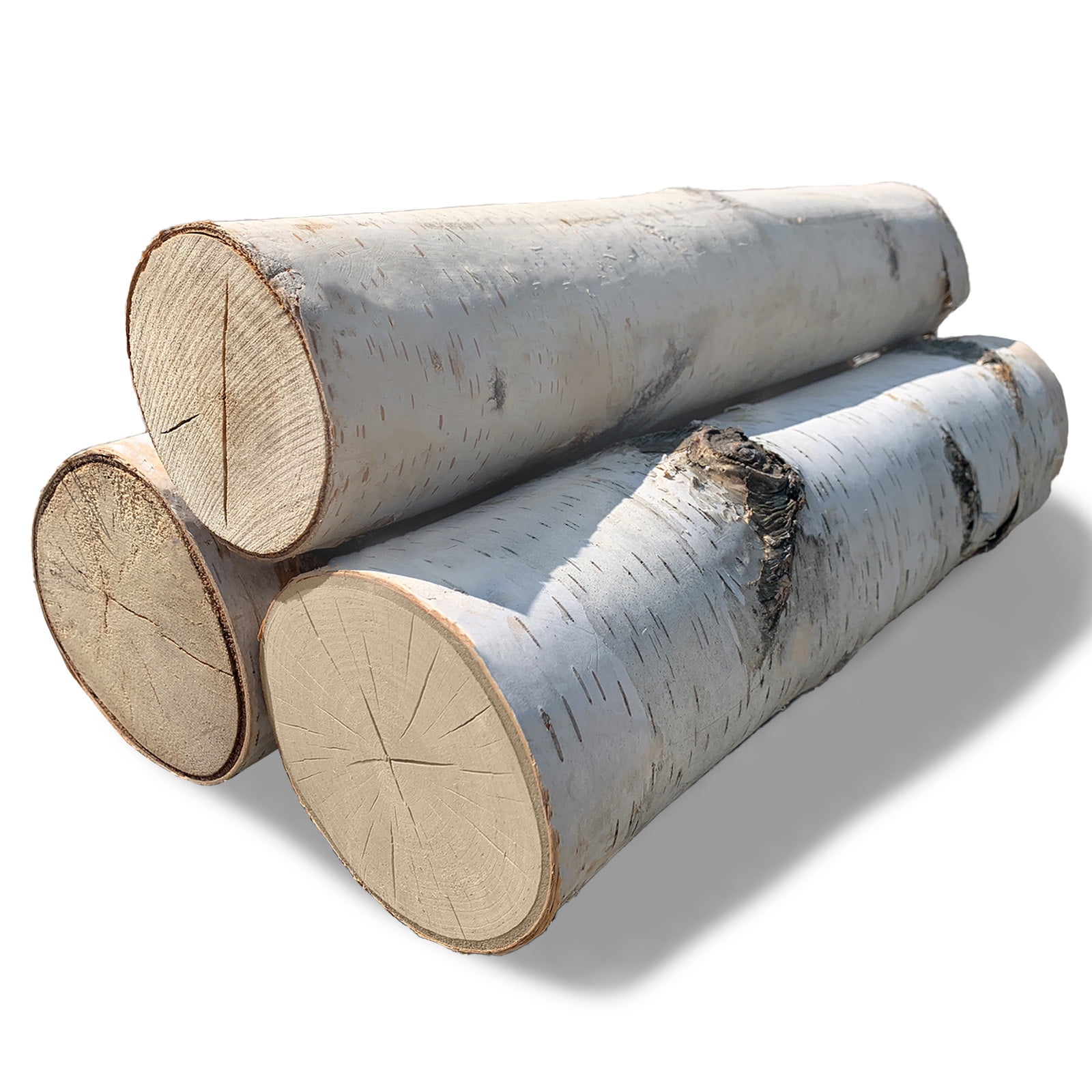 Wilson Set of 3 Large Birch Fireplace Logs (3.5" - 5.5" Diameter x 17 ...