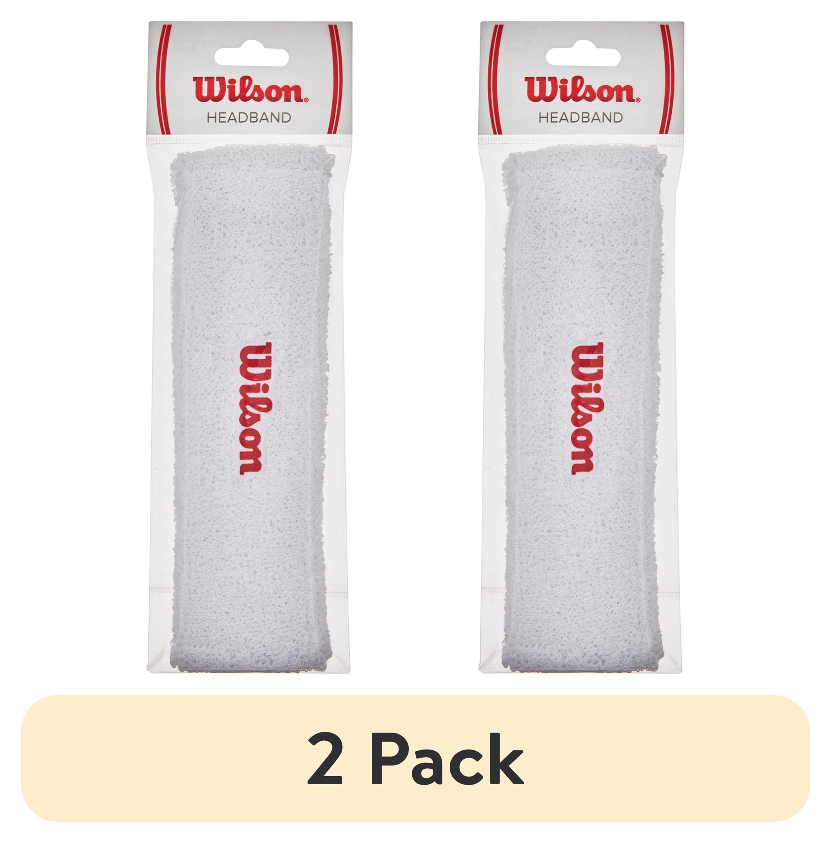 (2 pack) Wilson Sports Performance Headband, One Size Fits Most, White ...