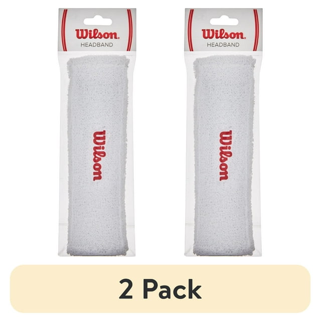 (2 pack) Wilson Sports Performance Headband, One Size Fits Most, White ...