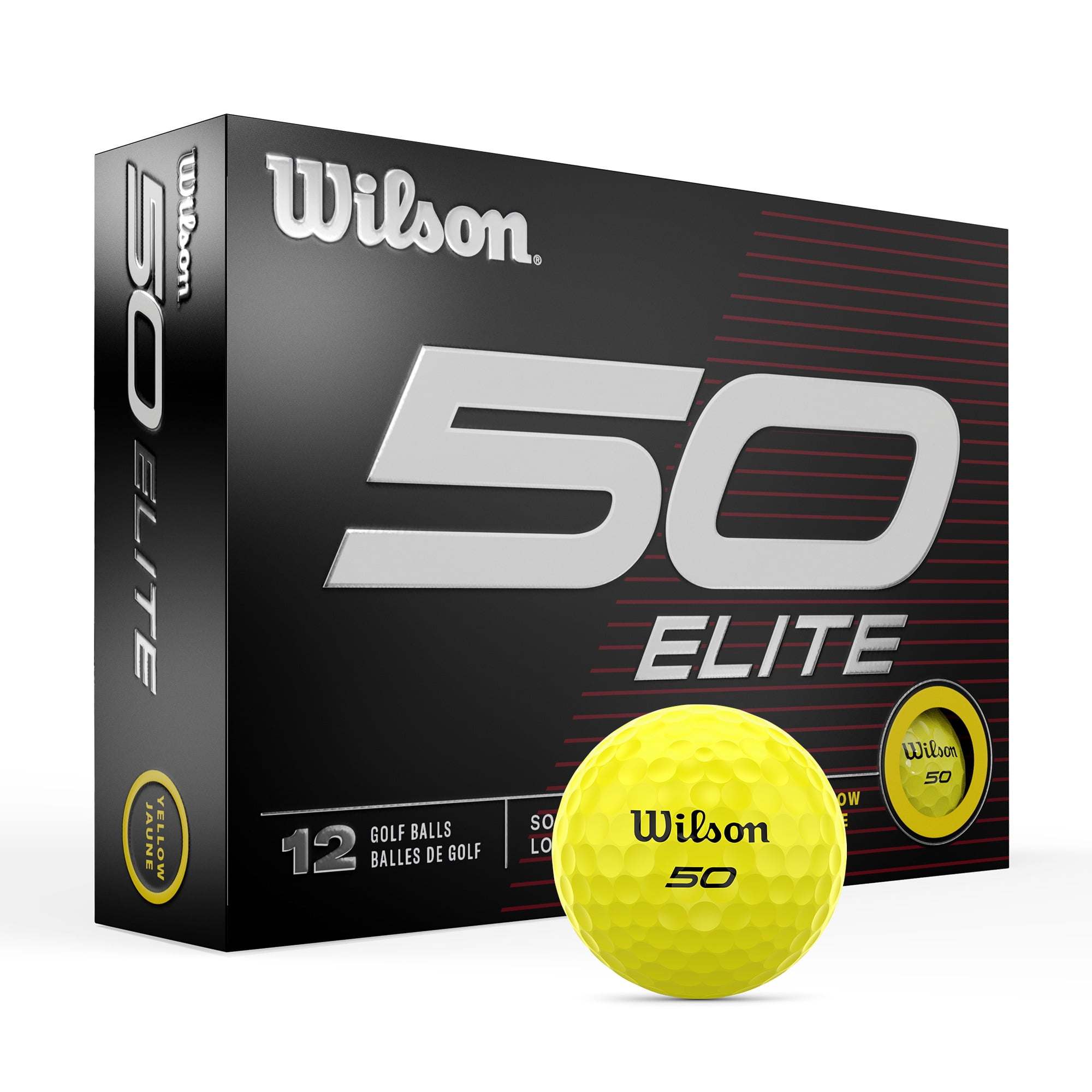 Wilson Staff Adult 50 Elite Golf Balls, Yellow, 1lb, 12 Count - Walmart ...