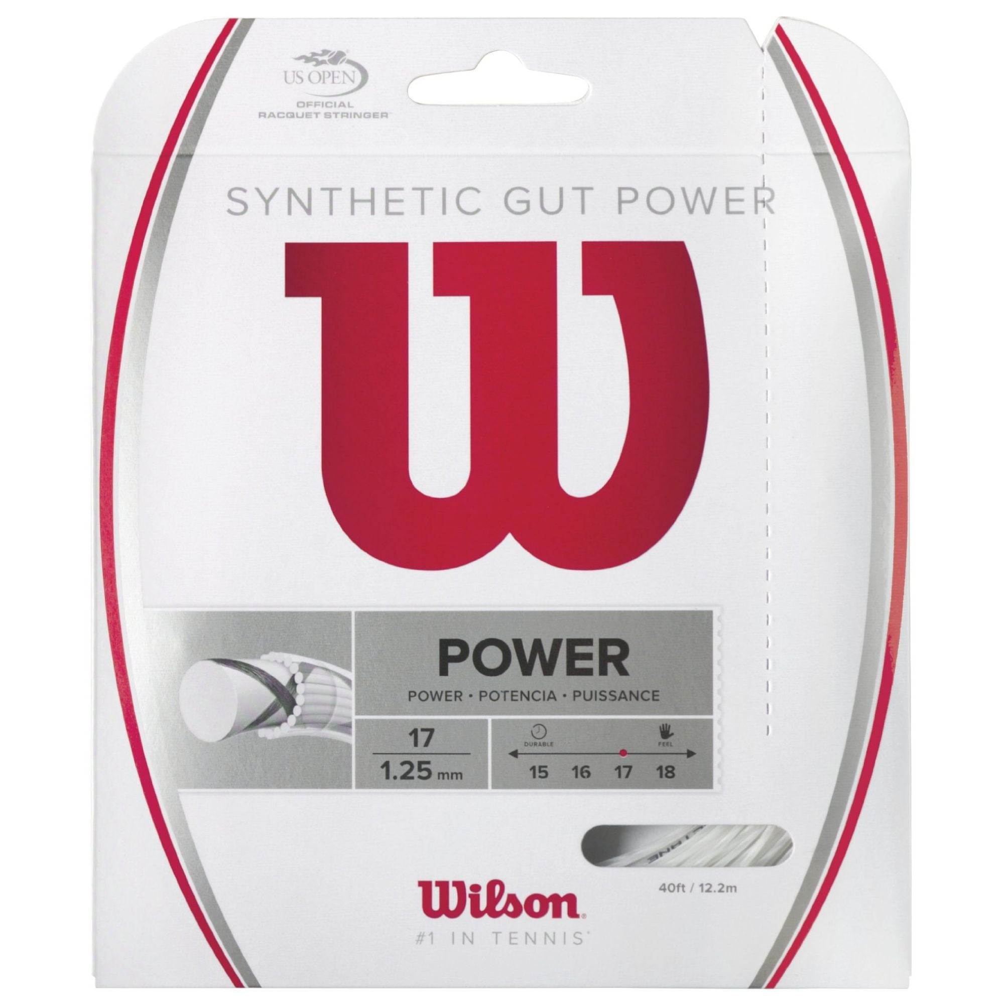 Wilson Synthetic Gut Power Tennis String Set (White, 17g) - Walmart.com