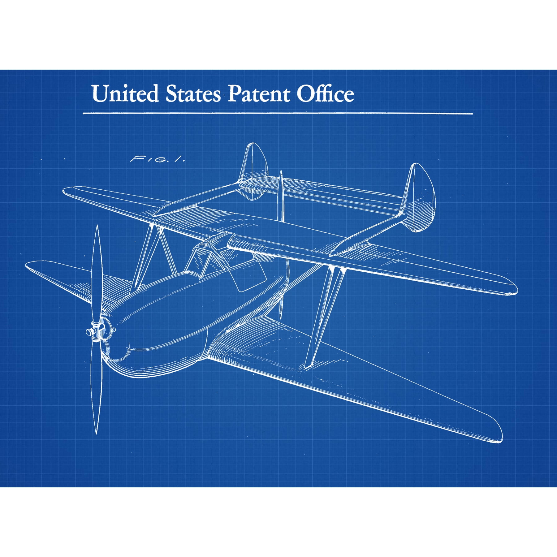 Wilson Tandem Motored Biplane 1936 Aircraft Patent Extra Large XL Wall ...