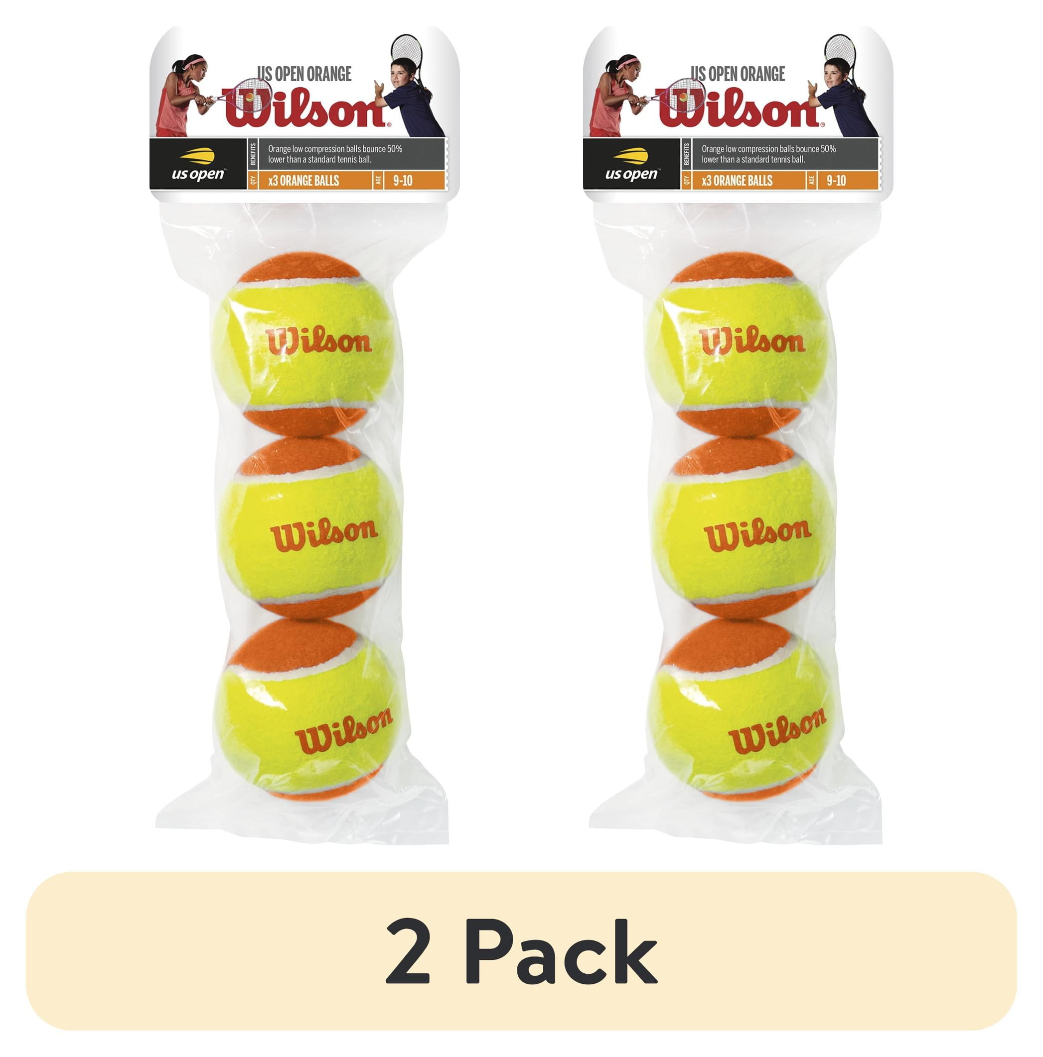 (2 pack) Wilson US Open Starter Junior Tennis Balls, 3-Ball Pack, Ages ...