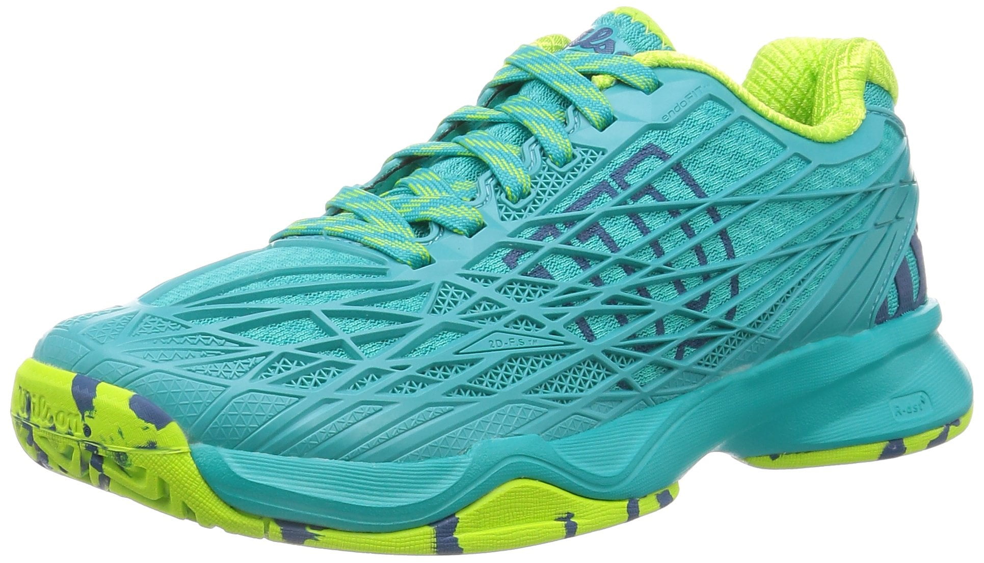 Wilson-Women`s KAOS All Court Tennis Shoes Teal Blue and Granny Green ...