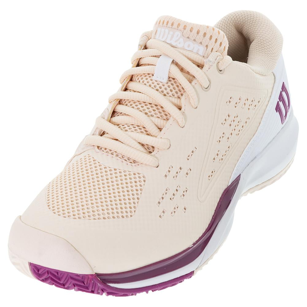 Wilson Women`s Rush Pro Ace Wide Tennis Shoes Scallop Shell and White ...