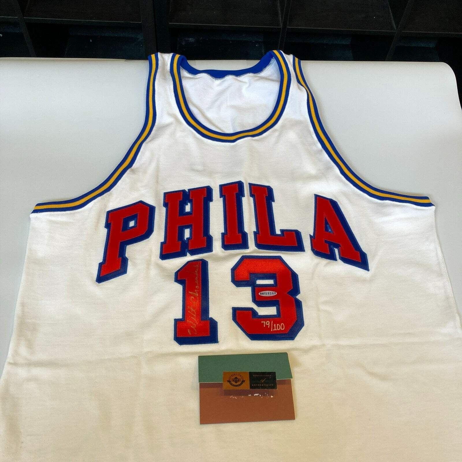 Wilt Chamberlain Signed Authentic Philadelphia Warriors Jersey UDA PSA ...