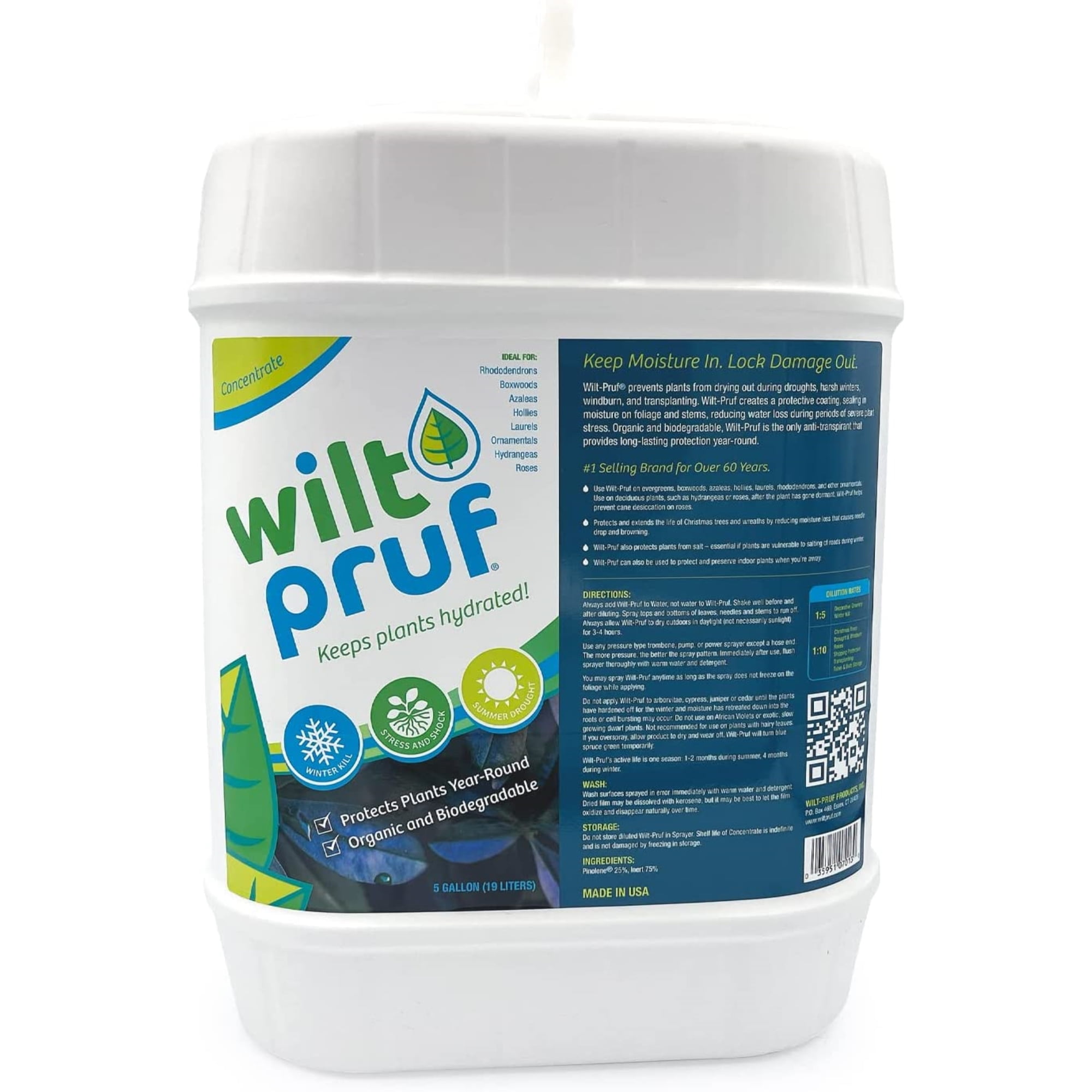 Wilt-Pruf Anti-transpirant Concentrate, 5 Gallons, Long-lasting Plant ...