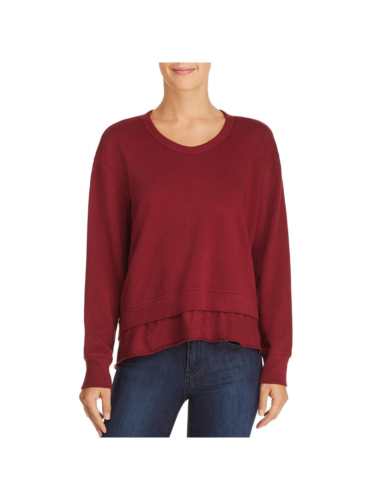 Wilt Womens Layered Hem Long Sleeve Sweatshirt, Crew - Walmart.com
