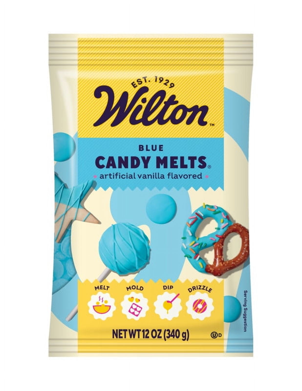 Wilton Easy-Melt Colored Vanilla-Flavored Blue Candy Melts, 12 oz ...