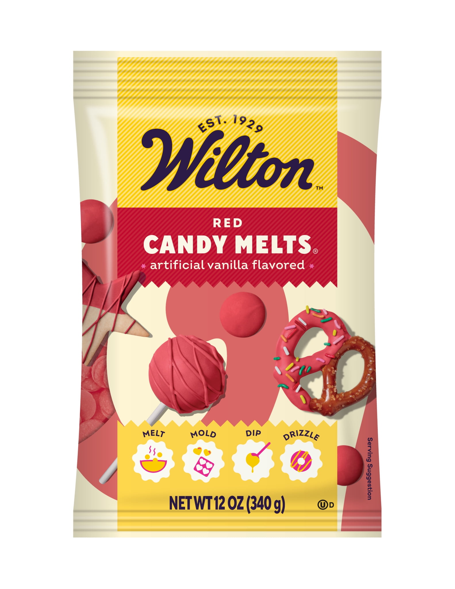 Wilton Vanilla-Flavored Red Candy Melts, Colored Meltable Wafers, 12 oz ...