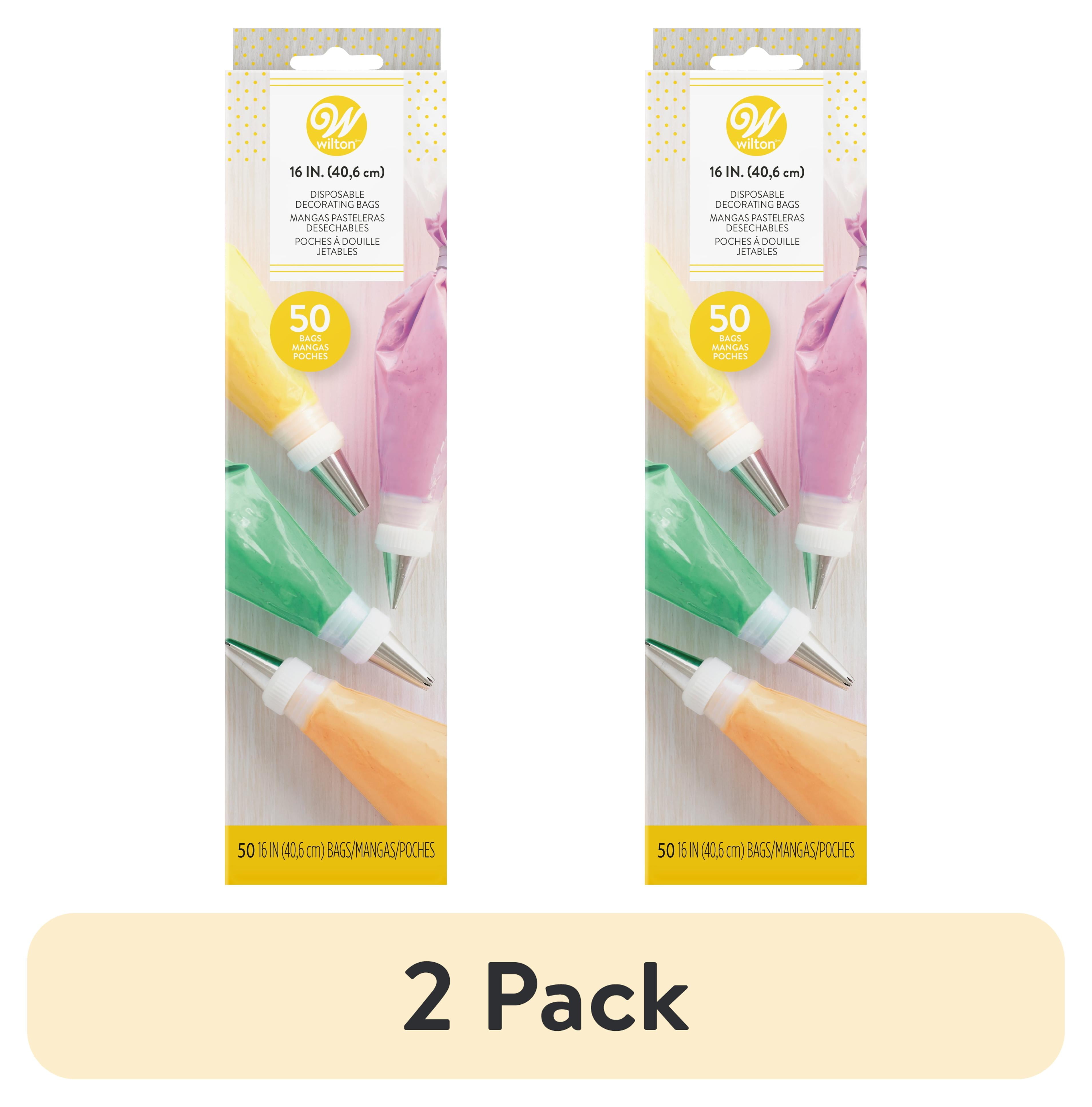 (2 pack) Wilton 16 in. Disposable Cake Decorating Bags, 50-Count, Light ...
