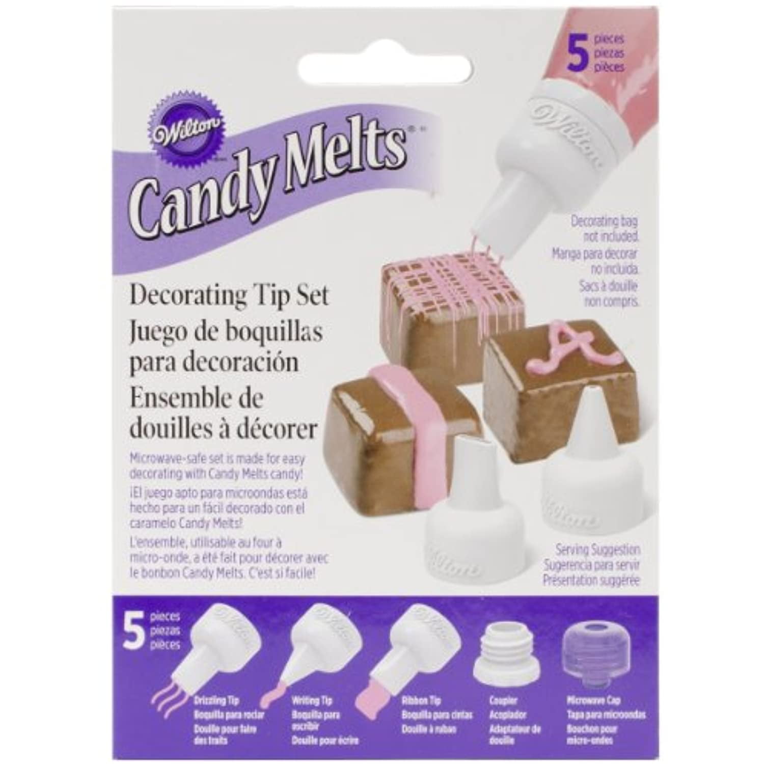 Wilton 1904-1021 5-Piece Candy Melt Decorating Tip Set - Walmart.com
