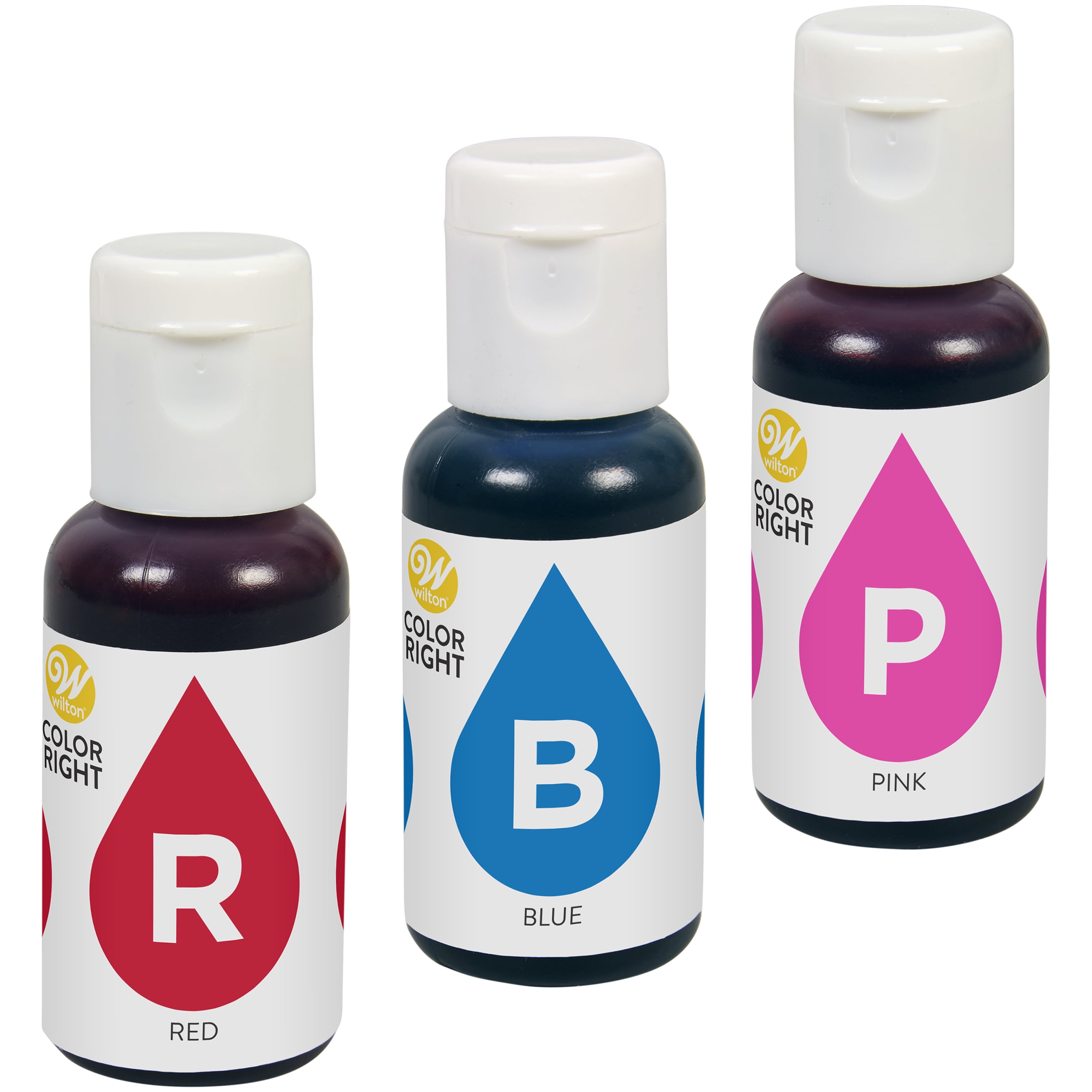 Wilton 3-Piece Color Right Concentrated Food Coloring Set, 1.92 oz ...