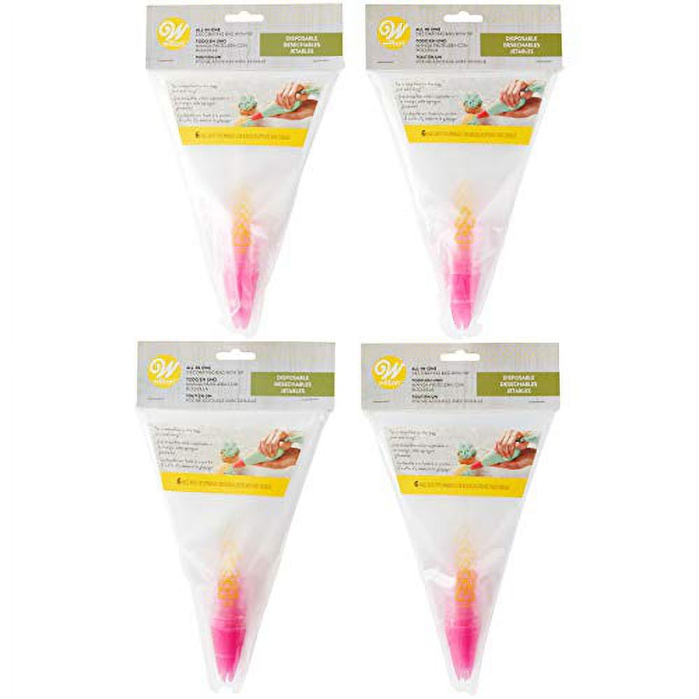 Wilton All - In - One Disposable Decorating Bags W/Tips, 1 Pack of 4 ...