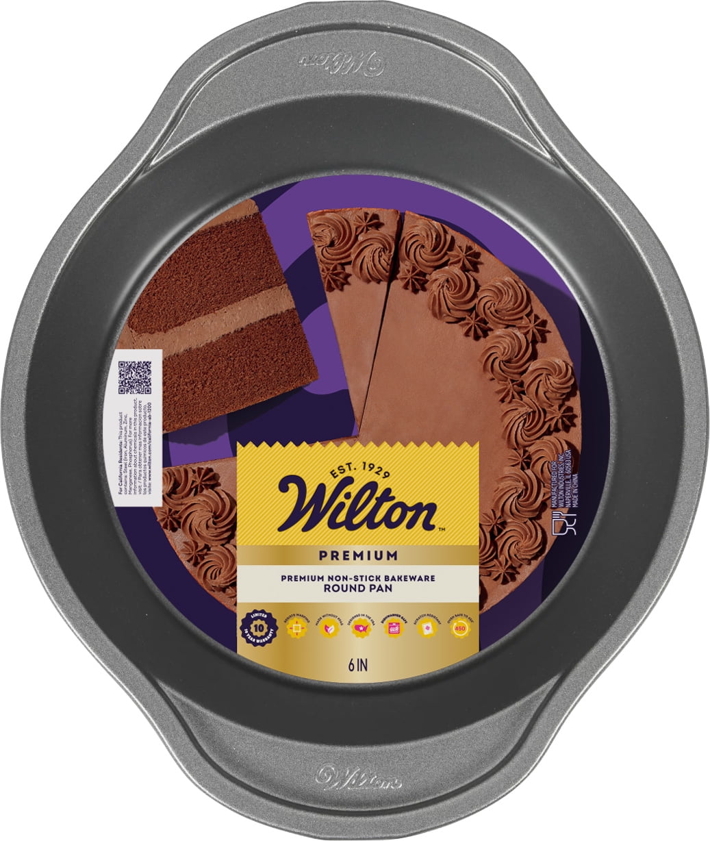 Wilton Premium Non-Stick 6-Inch Round Cake Pan 6X2 Baking Pan ...
