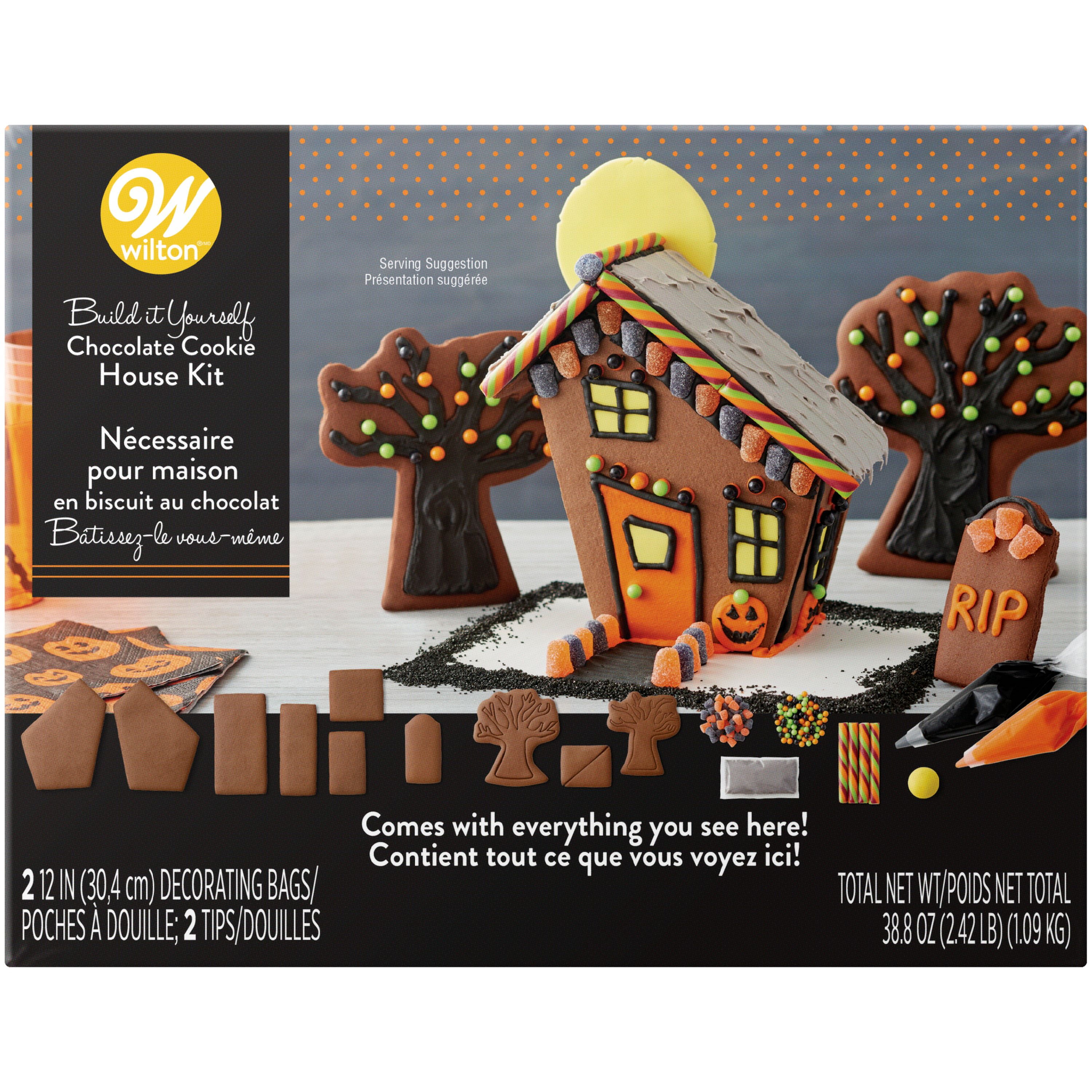 Wilton Build It Yourself Chocolate Haunted Halloween Cookie House Kit ...