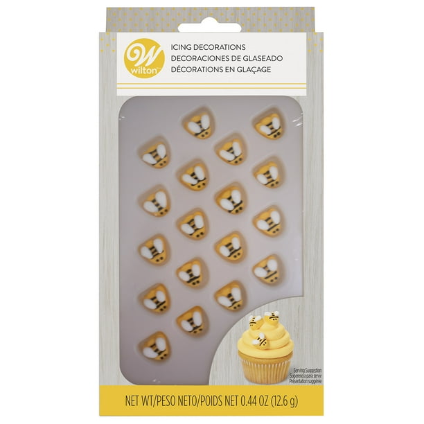 Wilton Bumble Bee Icing Decorations, Yellow, Black and White, 18-Count ...