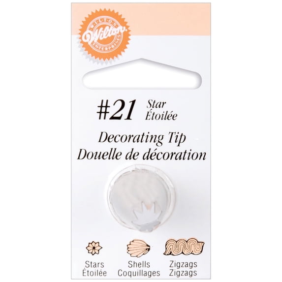 NM01, Cake Decorating Tip, Open Star #21, Specialty Icing Tip - Walmart.com
