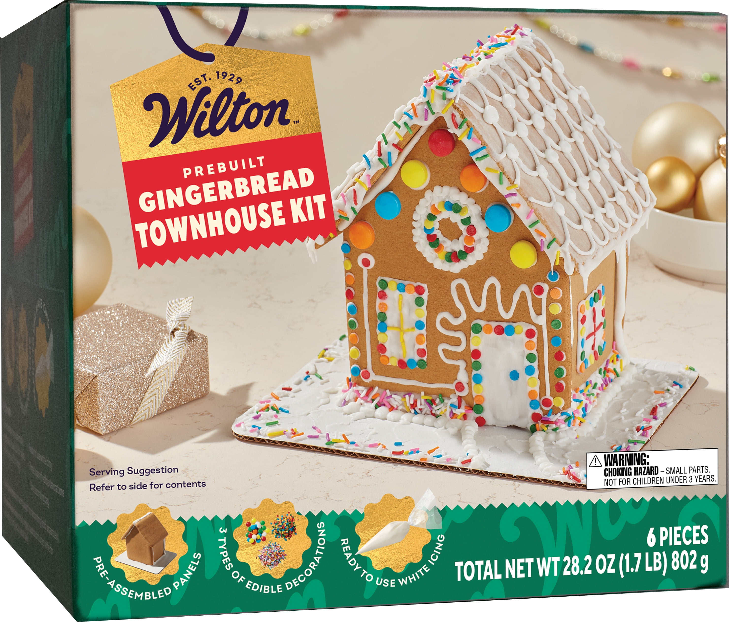 Wilton Christmas Gingerbread Kit Prebuilt Townhouse 6 Pc 28.2 oz Self ...