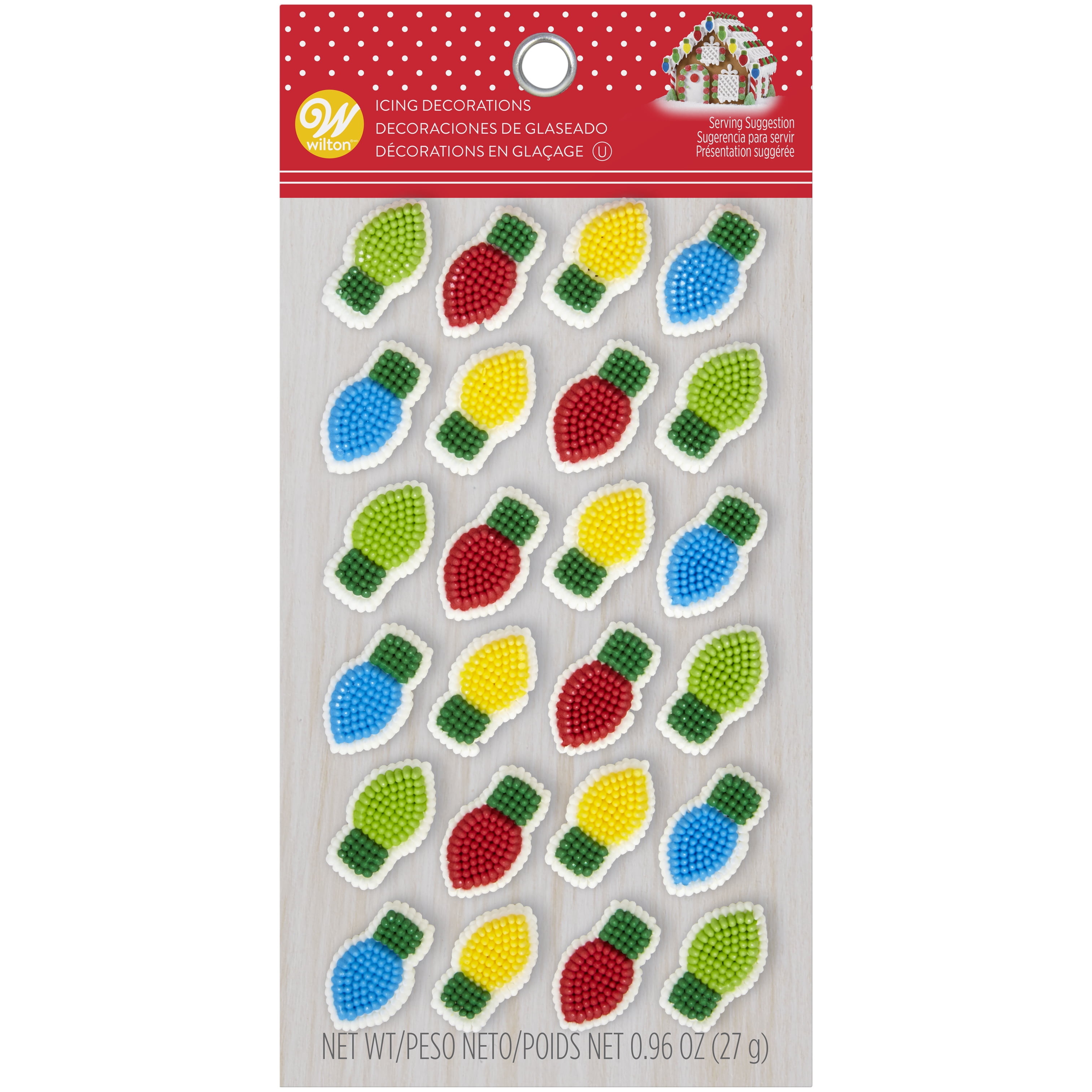 Wilton Christmas Icing Decorations, Light Bulbs, Assorted Colors ...
