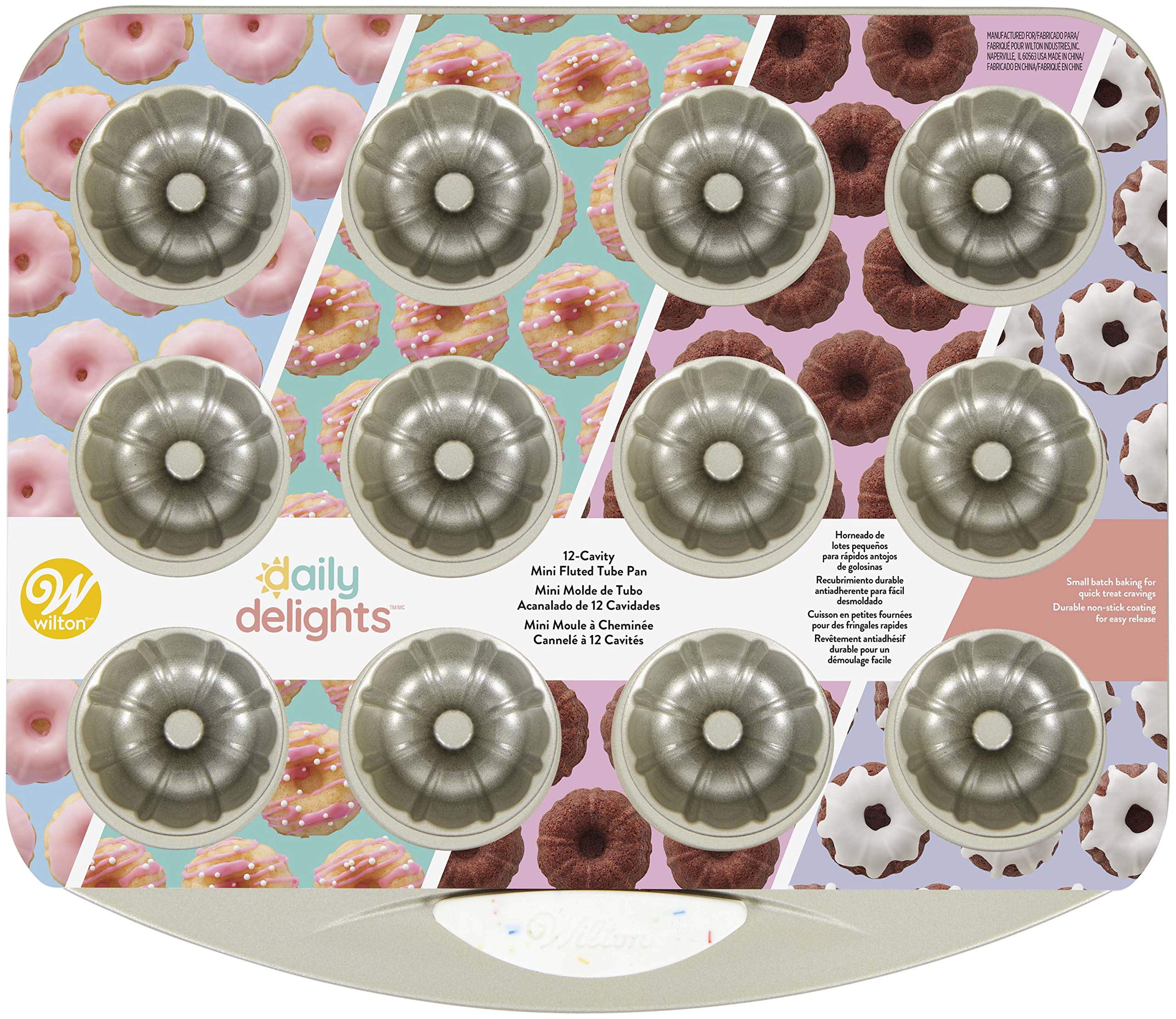 Wilton Daily Delights Non-Stick Mini Fluted Tube Pan, 12-Cavity ...