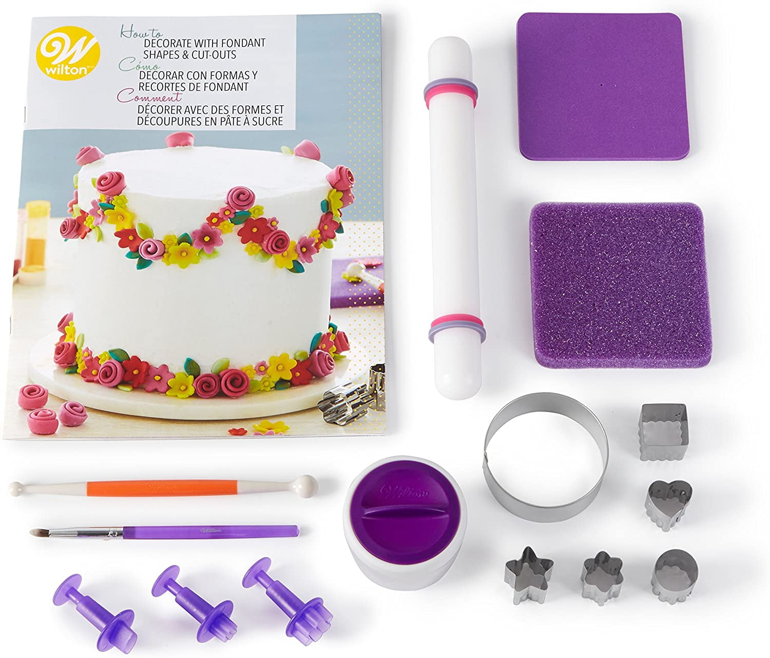 Wilton How to Decorate with Fondant Shapes and Cut-Outs Kit - 14-Piece ...