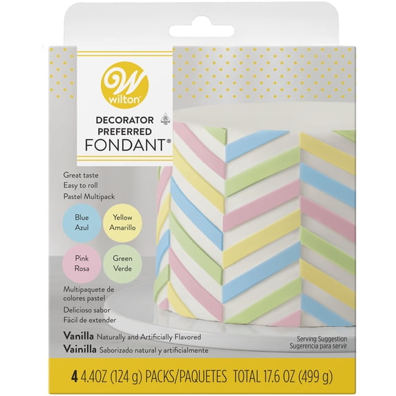 Wilton Decorator Preferred Pastel Fondant, 4-Pack Cake Decorating Icing ...