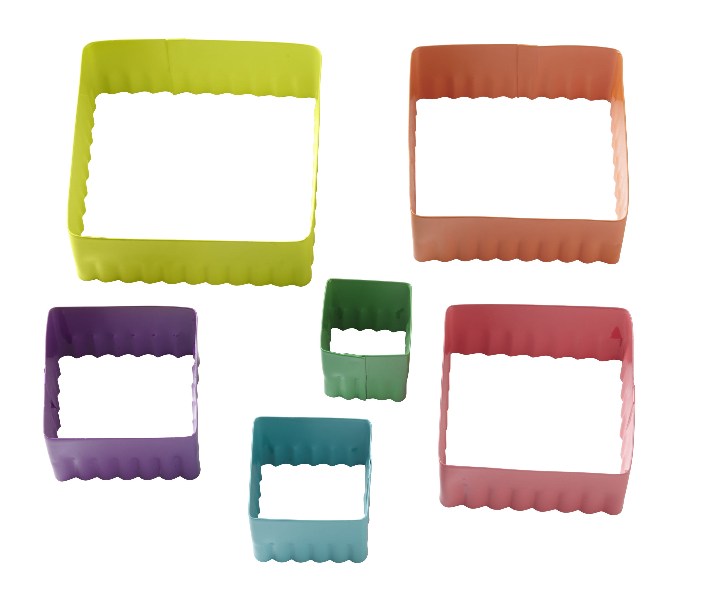 Wilton Fondant Square Double Cut Outs, Assorted Colors and Sizes, Steel ...