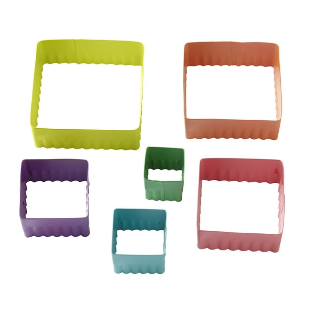 Wilton Fondant Square Double Cut Outs, Assorted Colors and Sizes, Steel ...