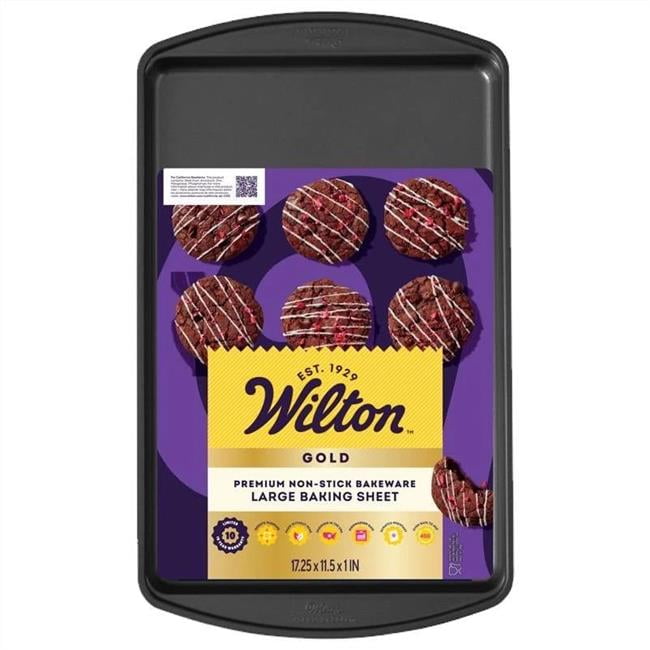Wilton Enterprises 6088749 12 x 17 in. Gold & Black Large Baking Sheet ...