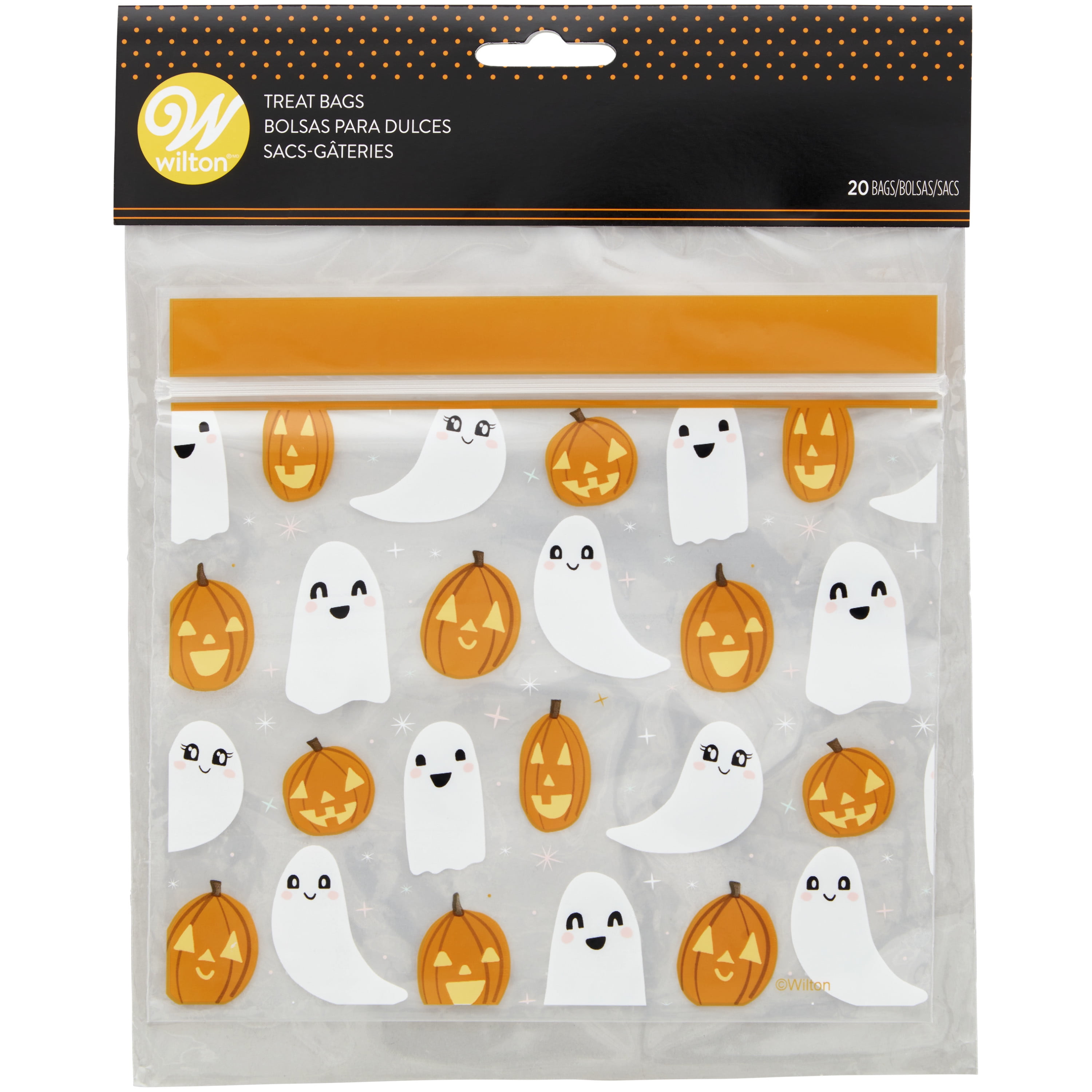Wilton Happy Halloween Resealable Ghost and Pumpkin Treat Bags, 20 ...