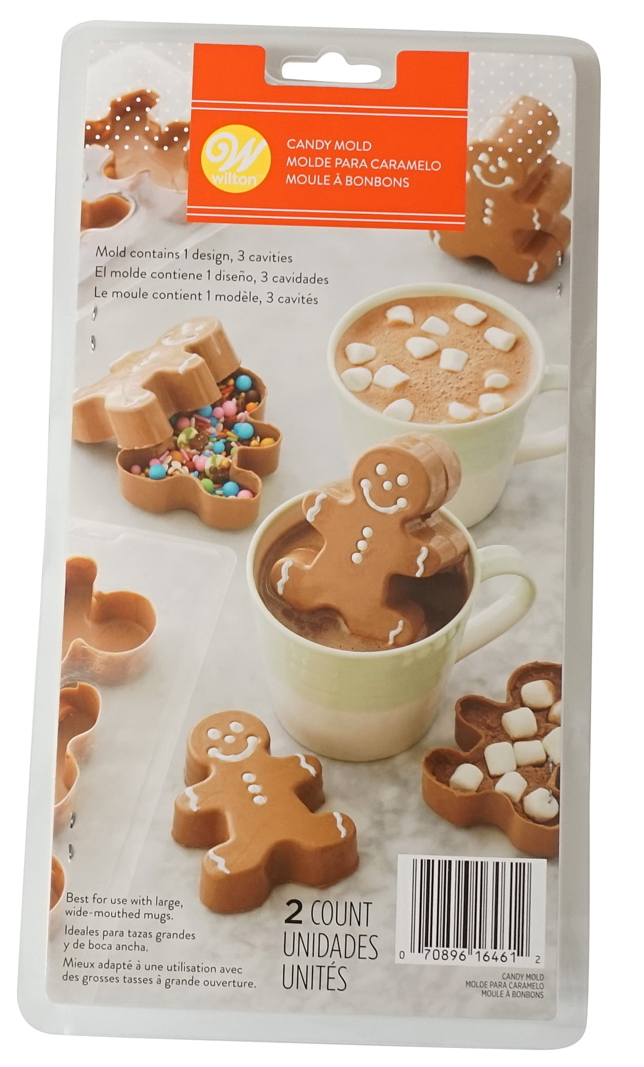 Wilton 3 Cavity, Gingerbread Boy Hot Cocoa Bomb Candy Mold, 2 Count ...
